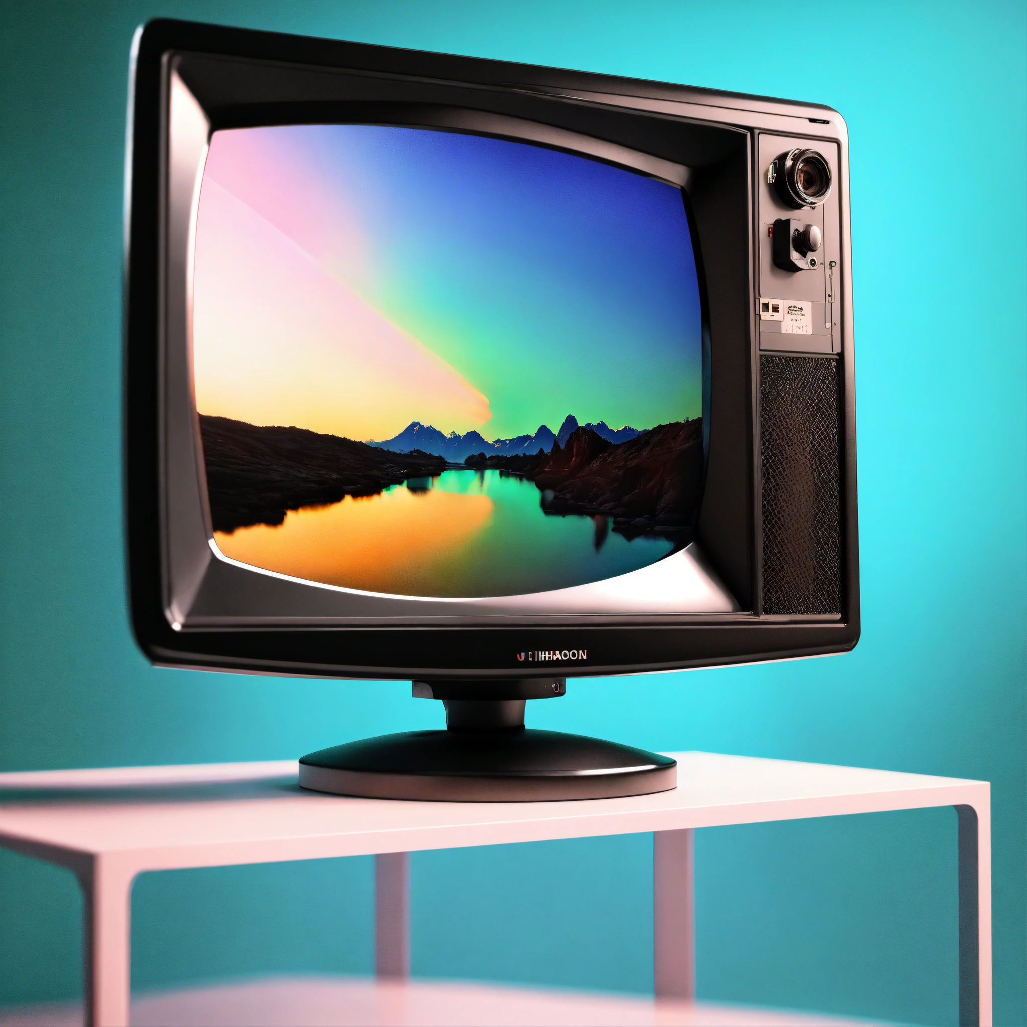 Lexica - A modern TV monitor showing only a movie camera, simple 3D style