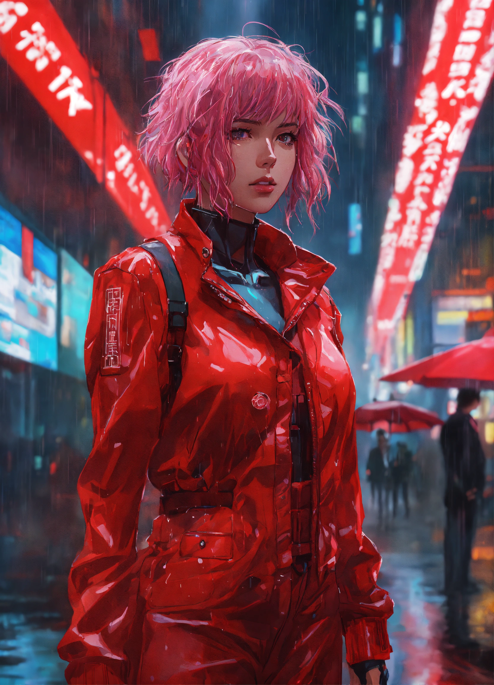 Lexica - Anime art of ghost in the Shell, detailed scene, red, perfect ...