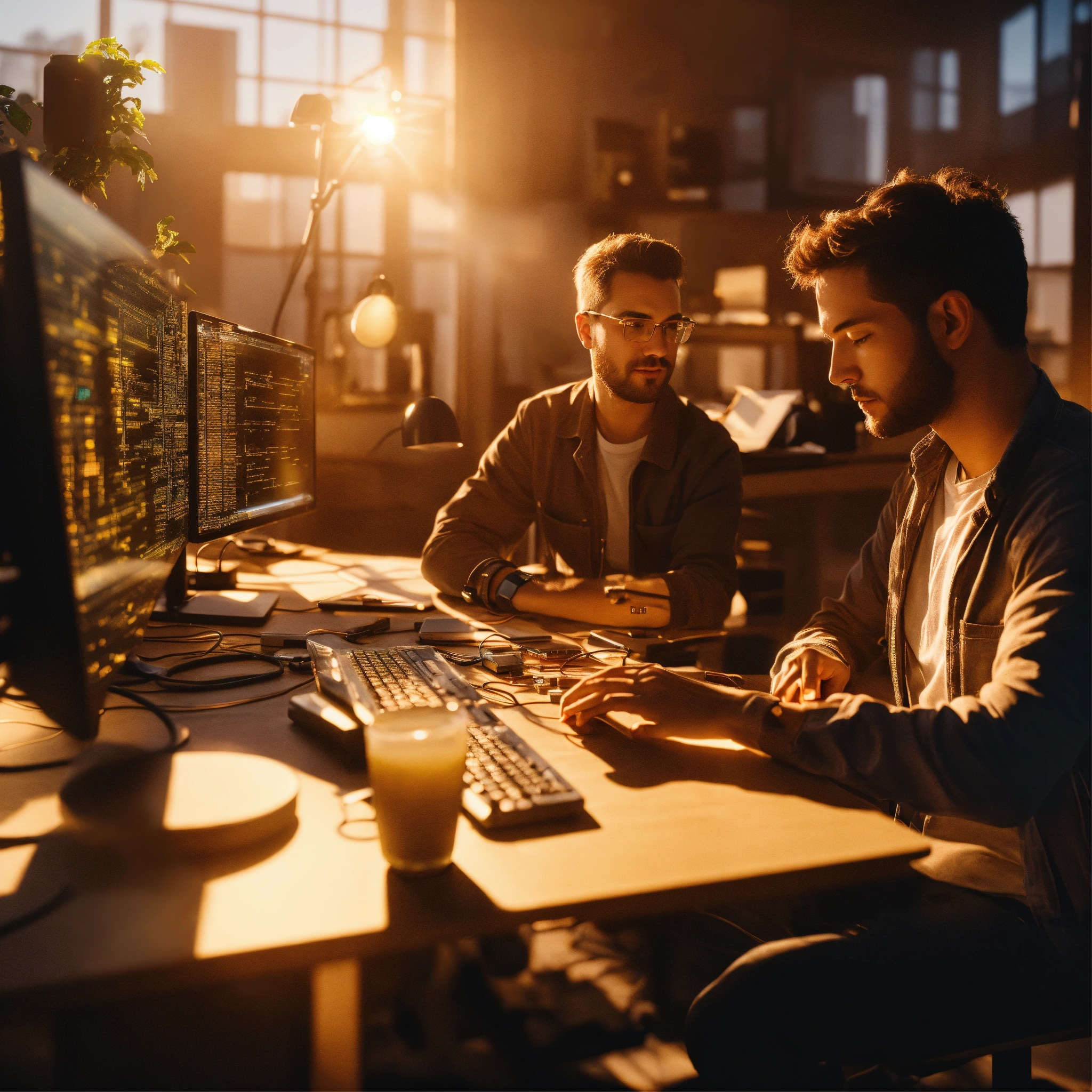 Lexica - Ultra realistic bright photo of developers working on a a very ...