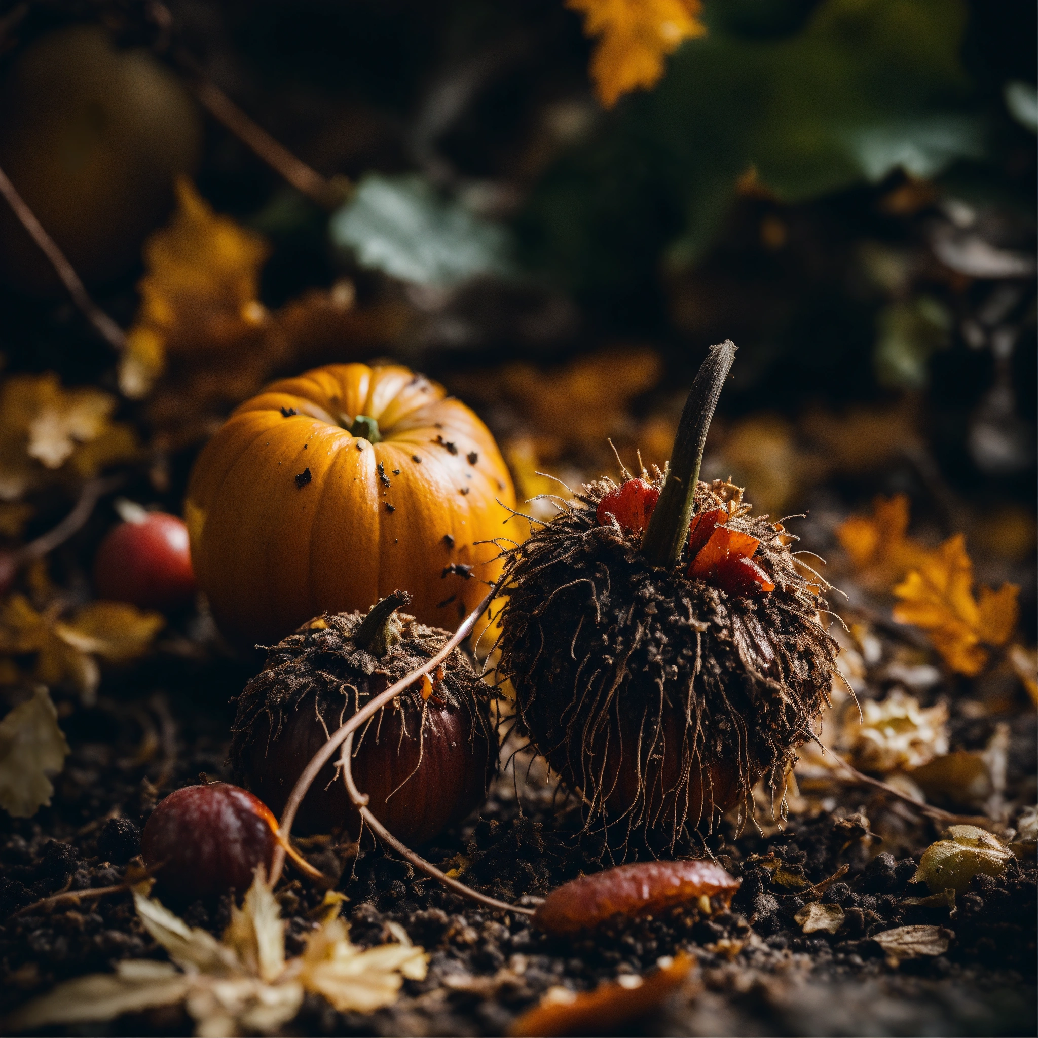 Lexica - Dark creepy ugly Autumn macro photography of dirty and filthy ...