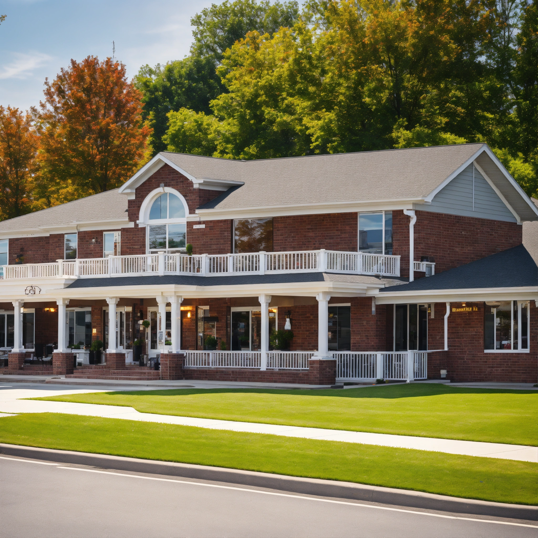 Lexica - A photo of a funeral home. The home is a large building with a ...