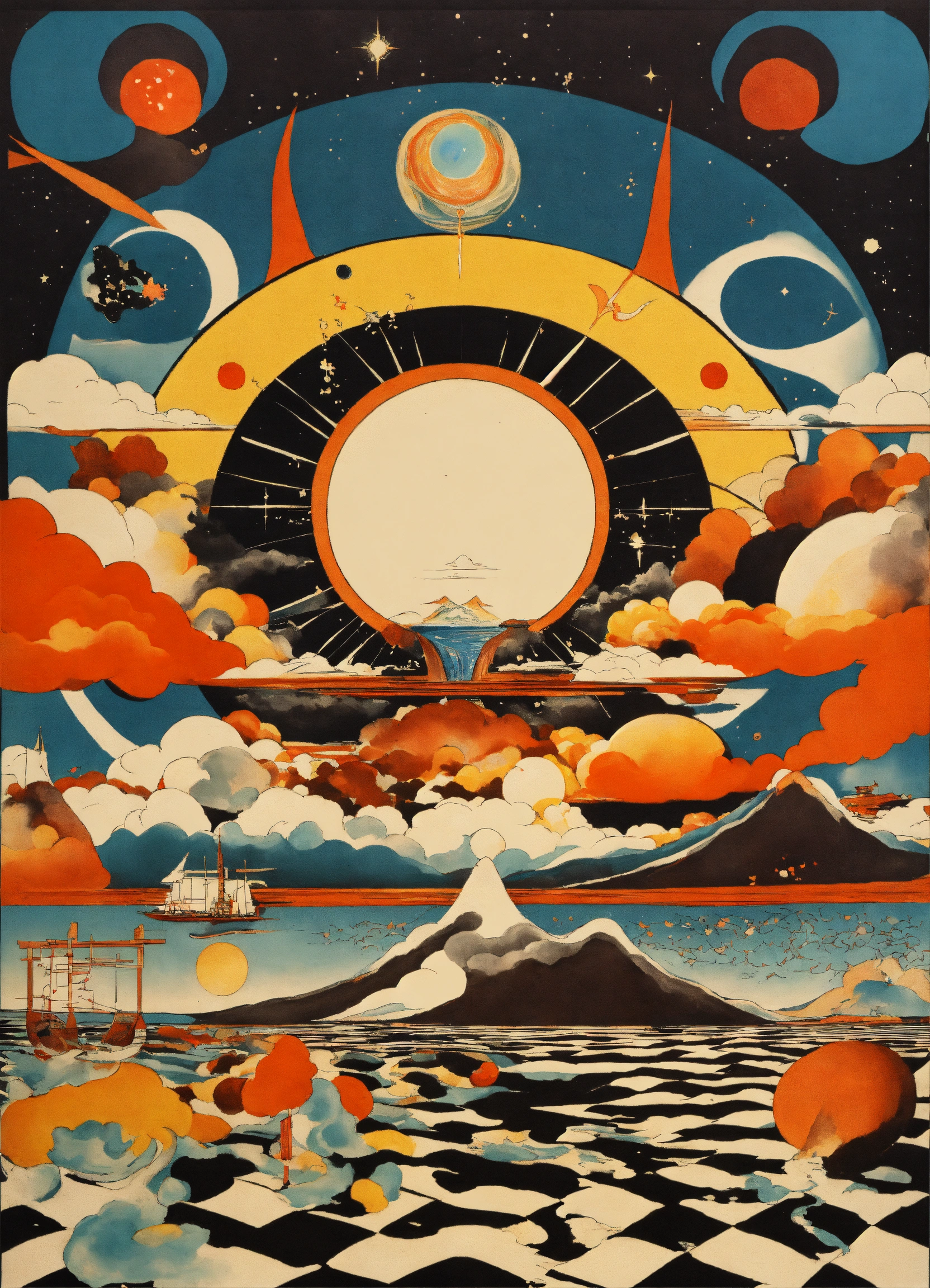 Lexica - Japanese vintage poster ,oriental , psychedelic cosmic realm ...
