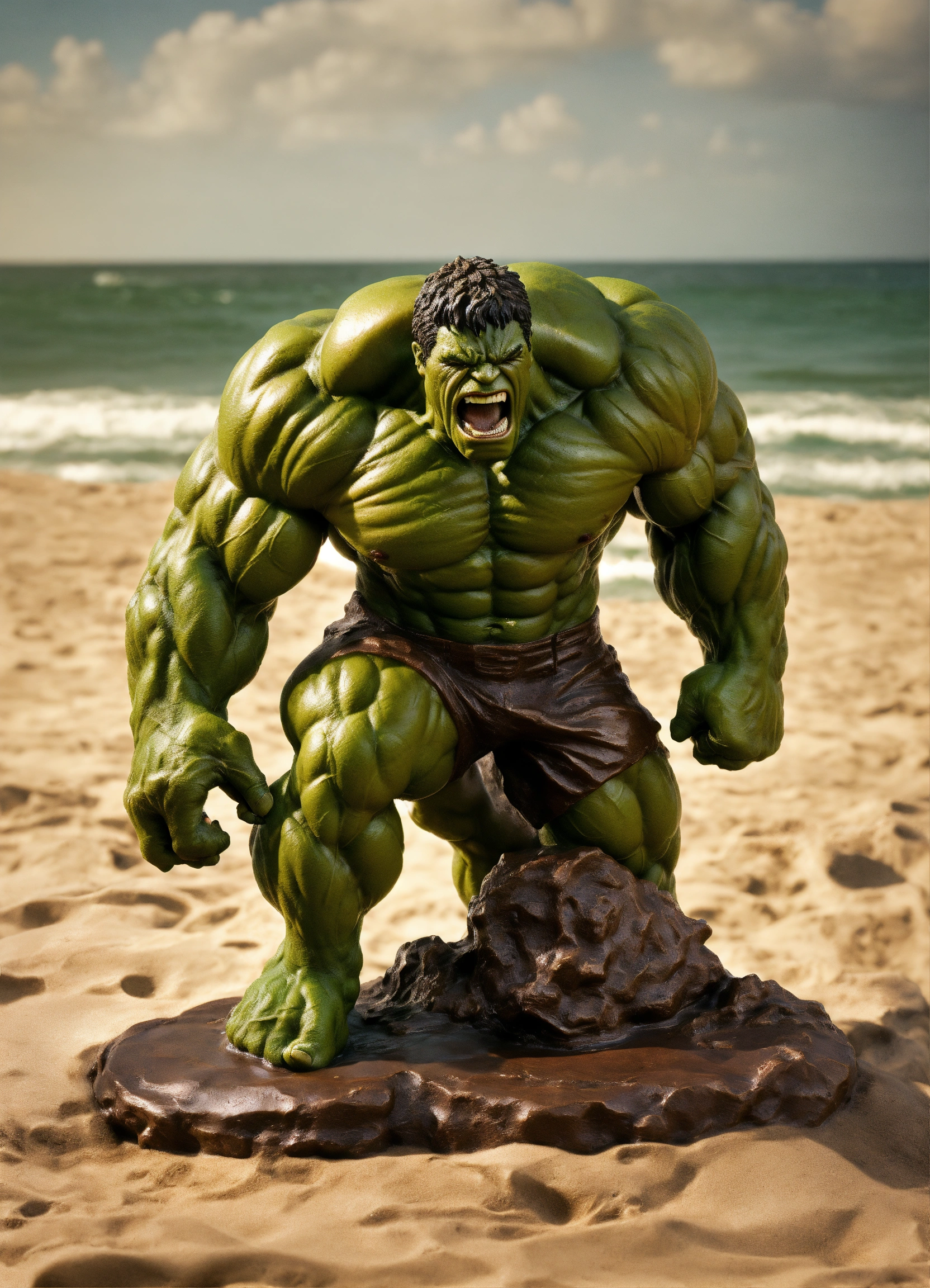 Lexica - A sculpture of aged bronze resin portraying the muscular Hulk ...