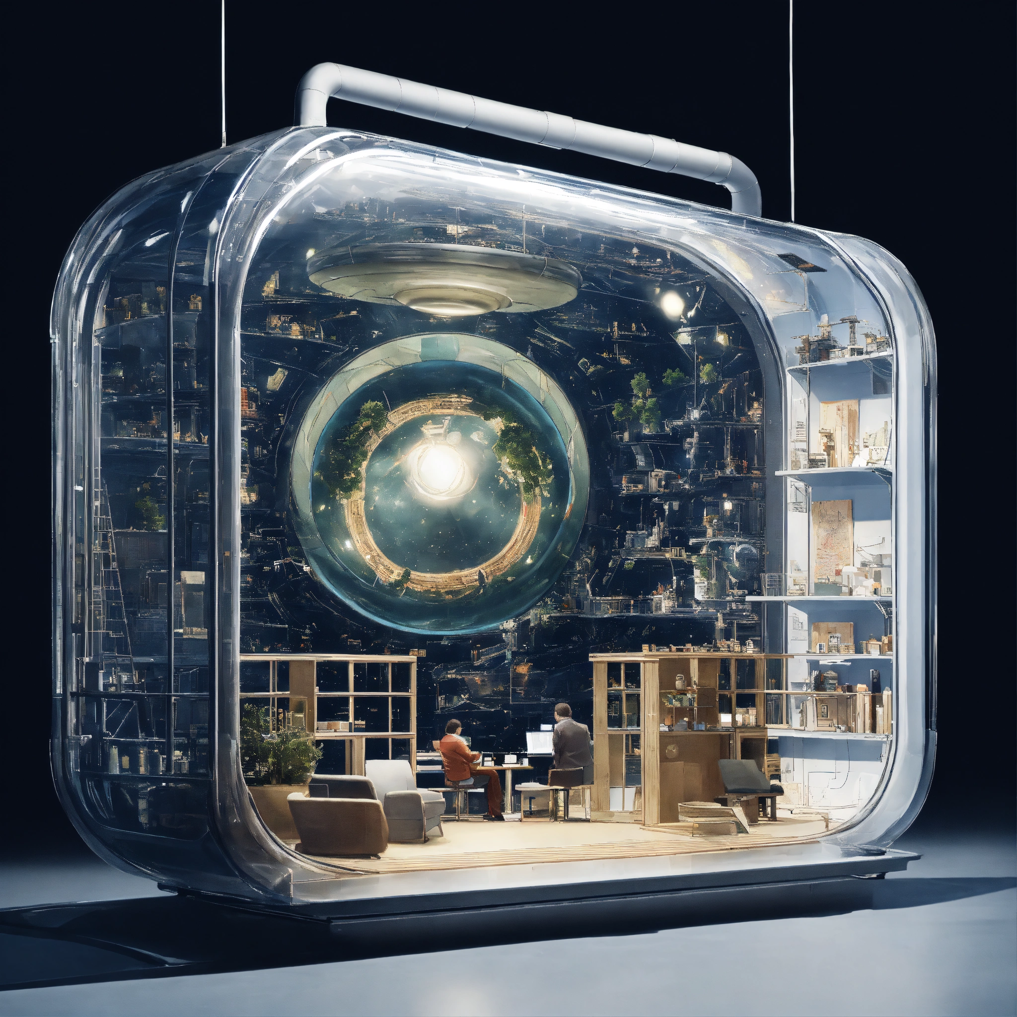 Lexica - A photorealistic close-up view from inside a giant transparent ...