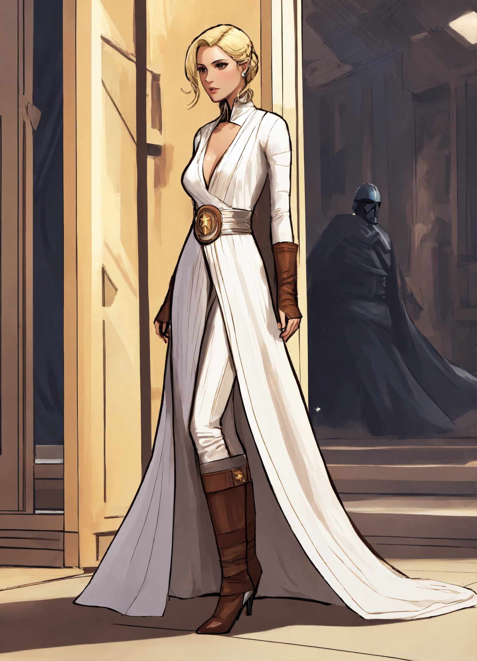 Lexica - In sketch style, character art of a shy Star Wars diplomat ...