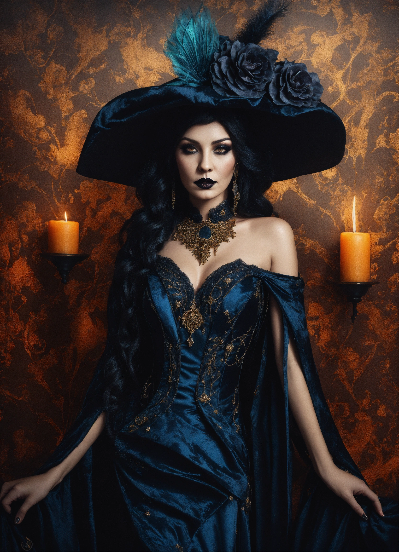 Lexica - Beautiful gothic sinister siren with flowing robes in an ...