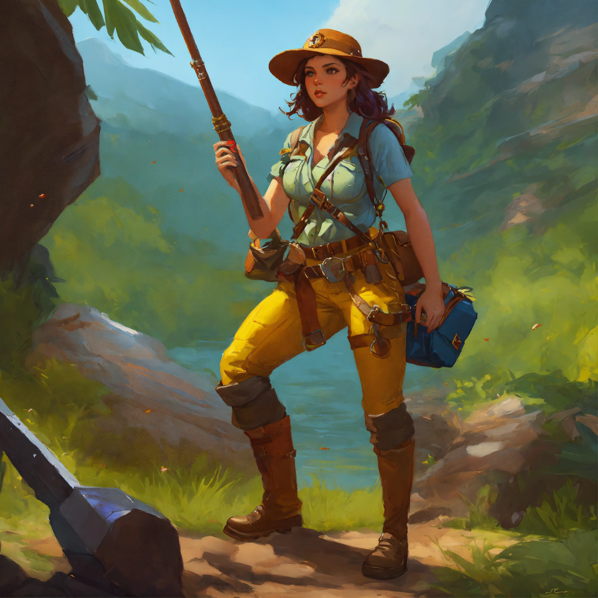Lexica - Adventure explorer treasure hunter woman, oil paint, 2D ...