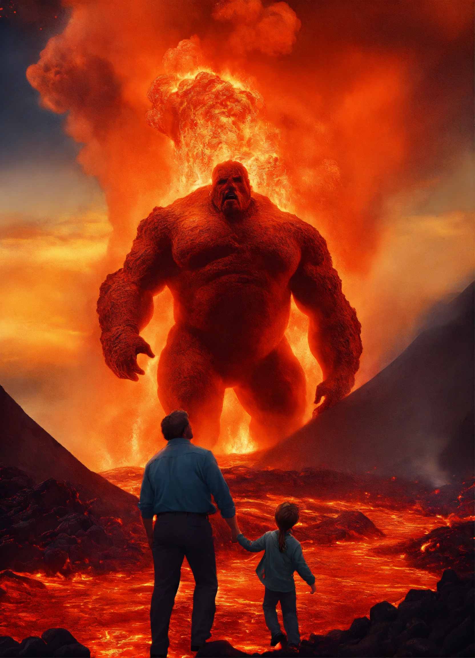 Lexica - Generate a vivid picture of a gigantic man rescuing a child ...