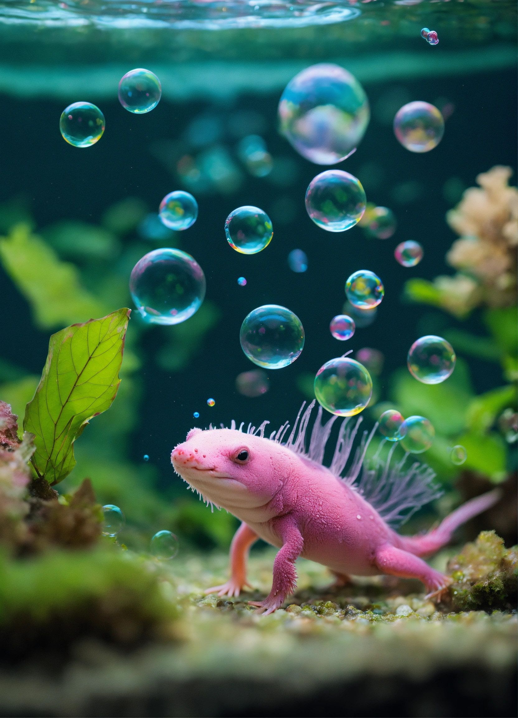 Lexica - Axolotl blowing bubbles