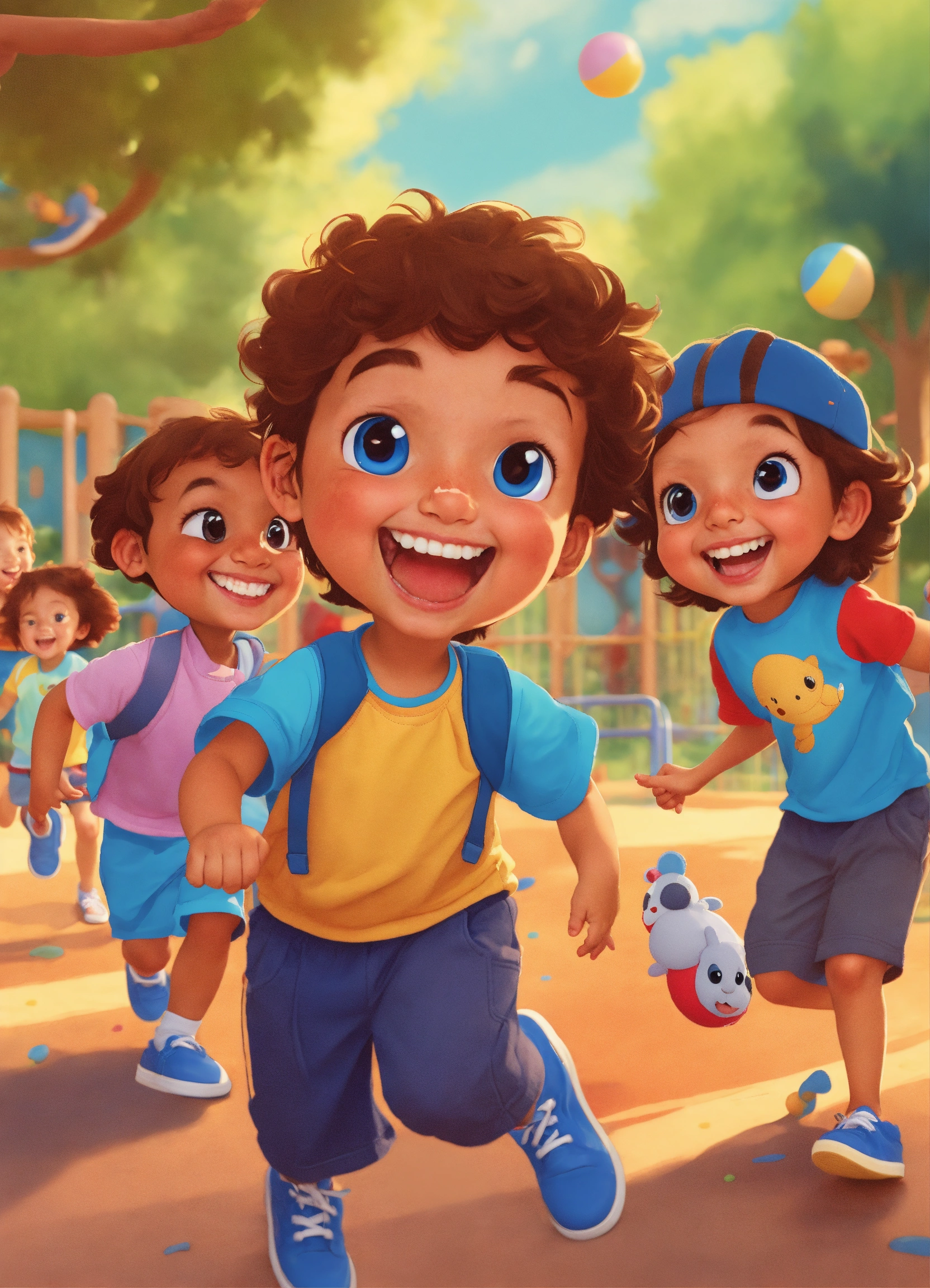 Lexica - Digital art that depicts a boy named Pedro, aged 4, with brown ...