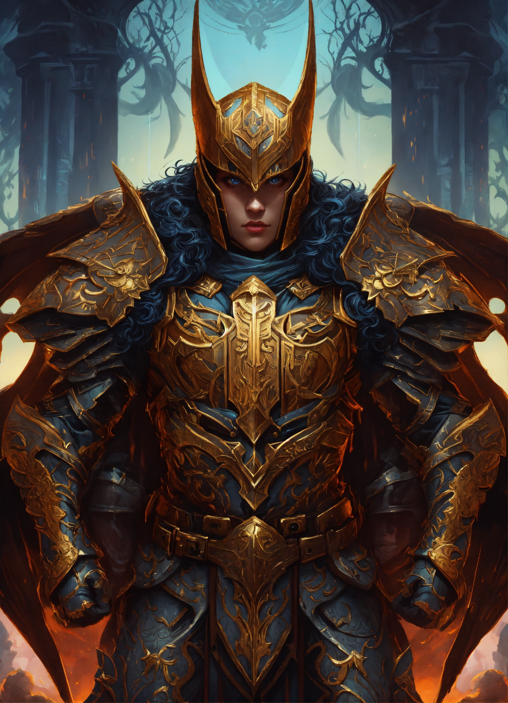 Lexica - A close up of a warrior wearing a shield, symmetrical epic ...