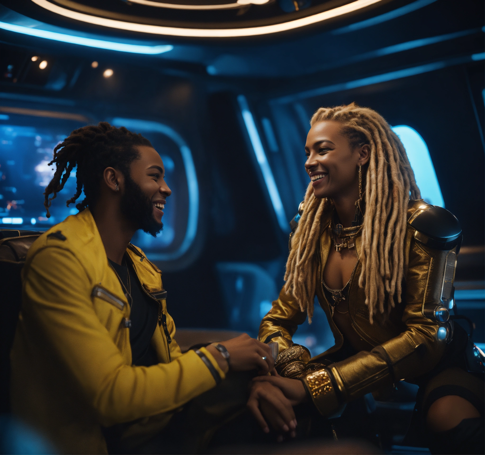 Lexica - Scruffy caucasian blonde dreadlock male rockstar is talking to ...