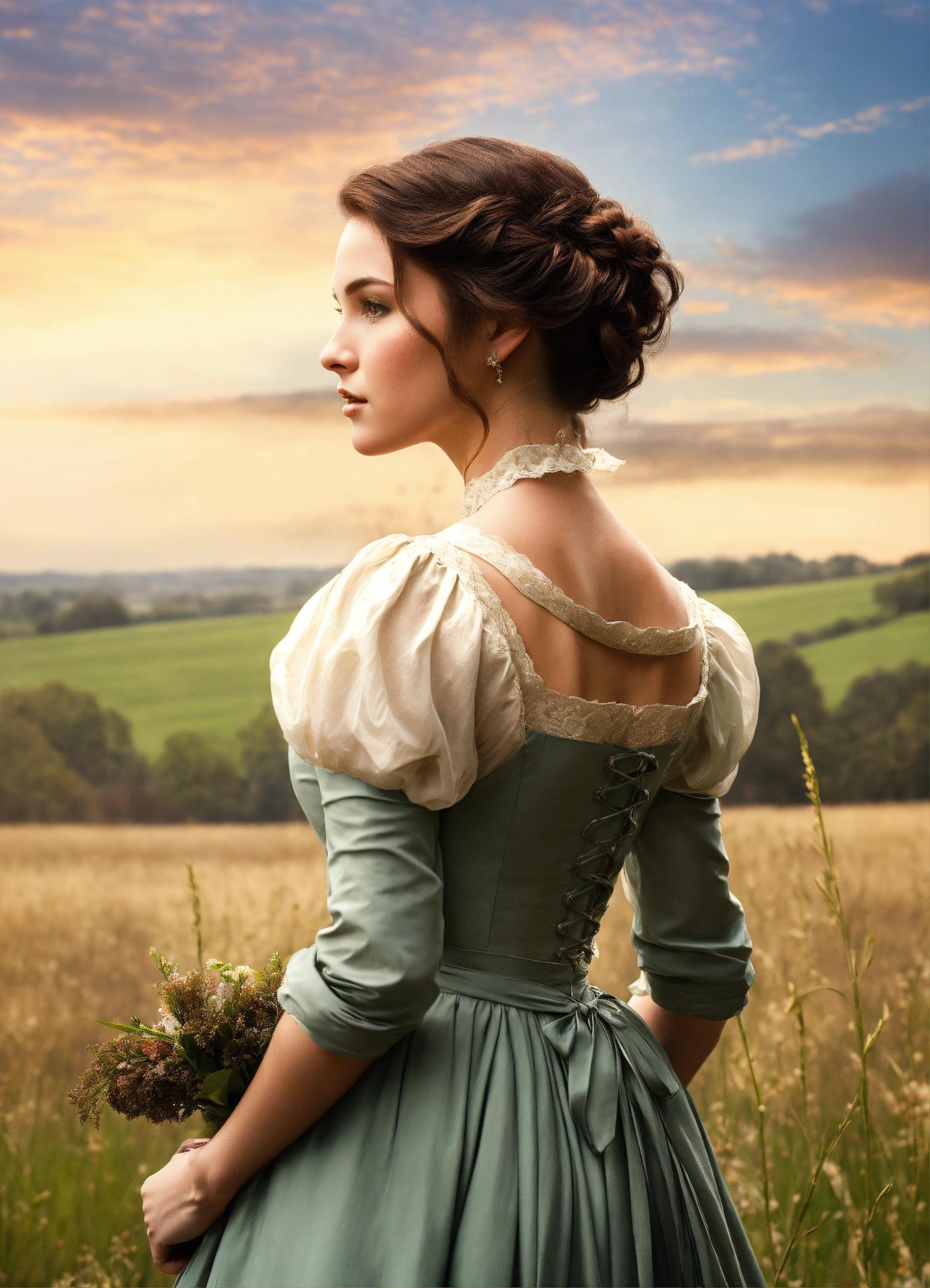 Lexica - Regency Romance Cover. Young attractive regency woman with ...