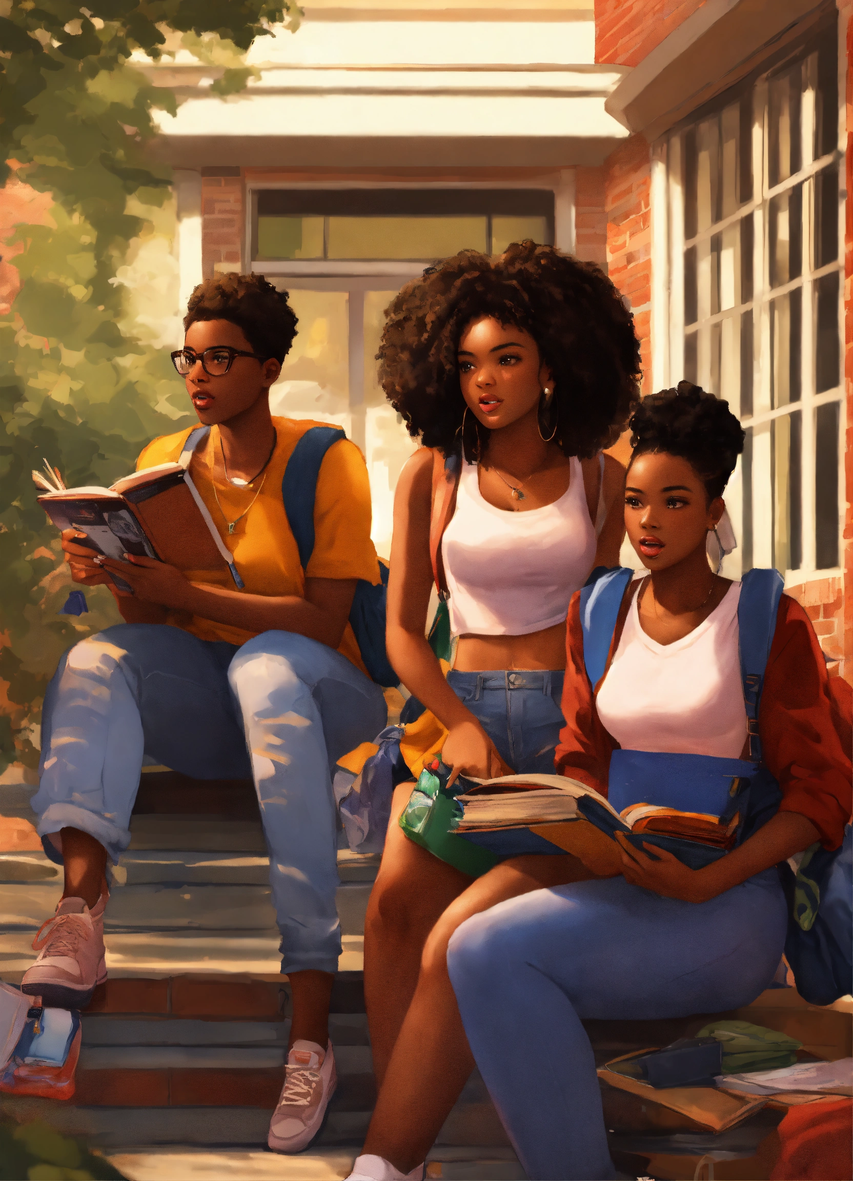 Lexica - Realistic style African American HBCU college scene with ...