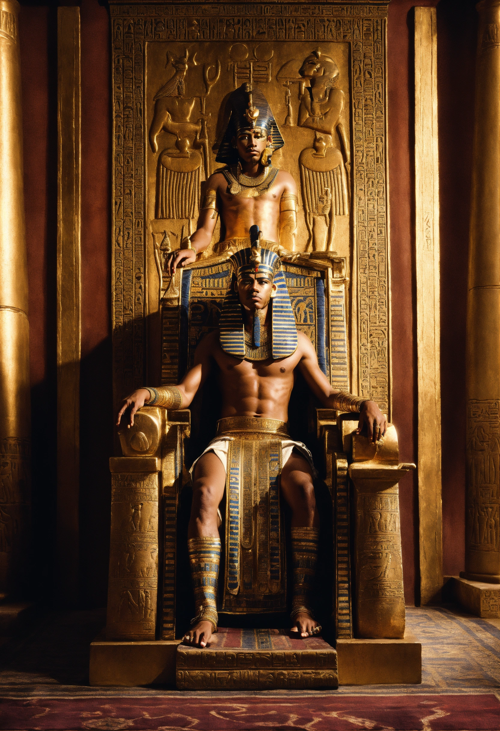 Lexica - Eerie occult portrait Evil ancient Egyptian male Pharaoh in ...