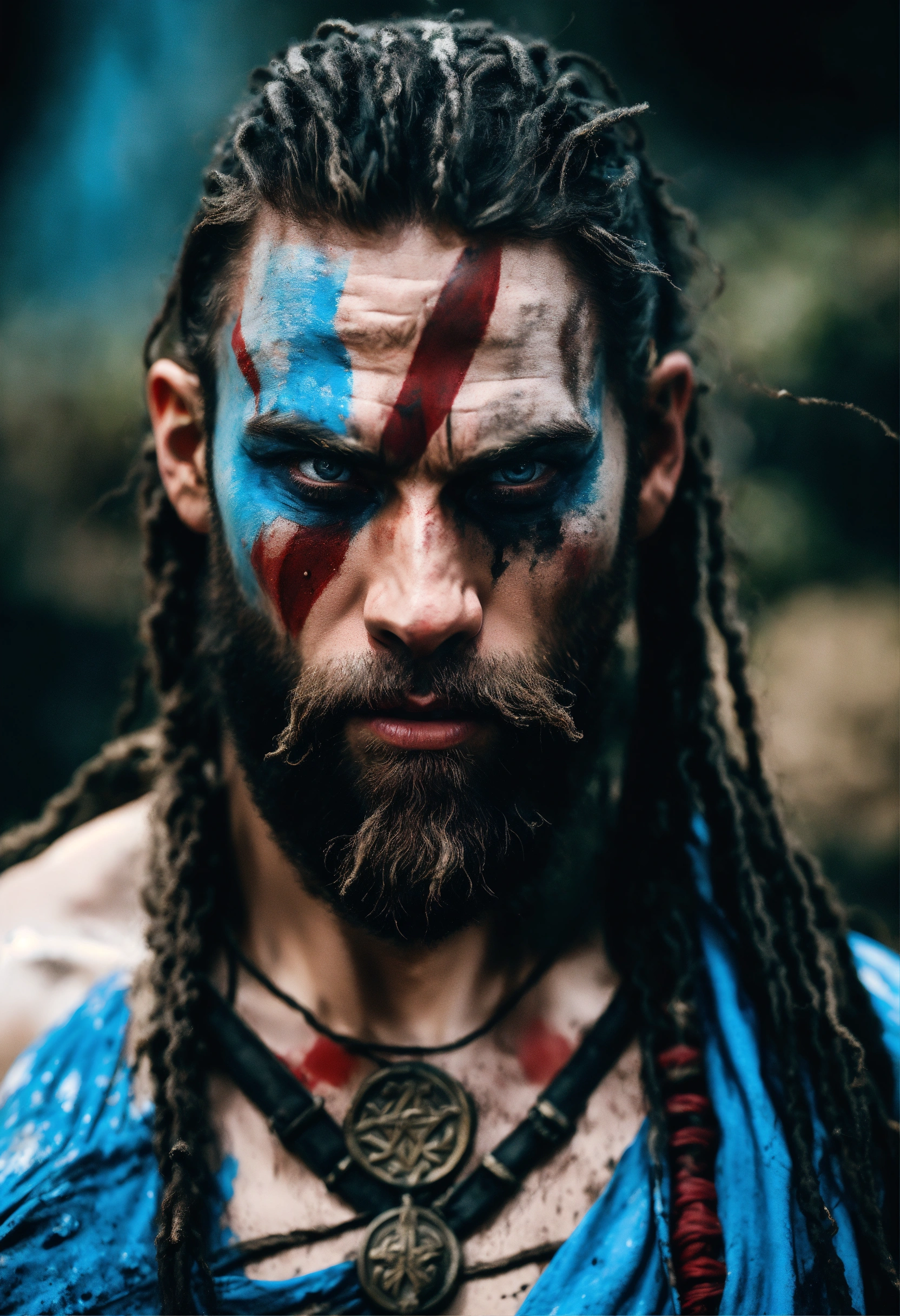Lexica - Photo Close-up of ((man)) as Kratos god of war, emerging from ...