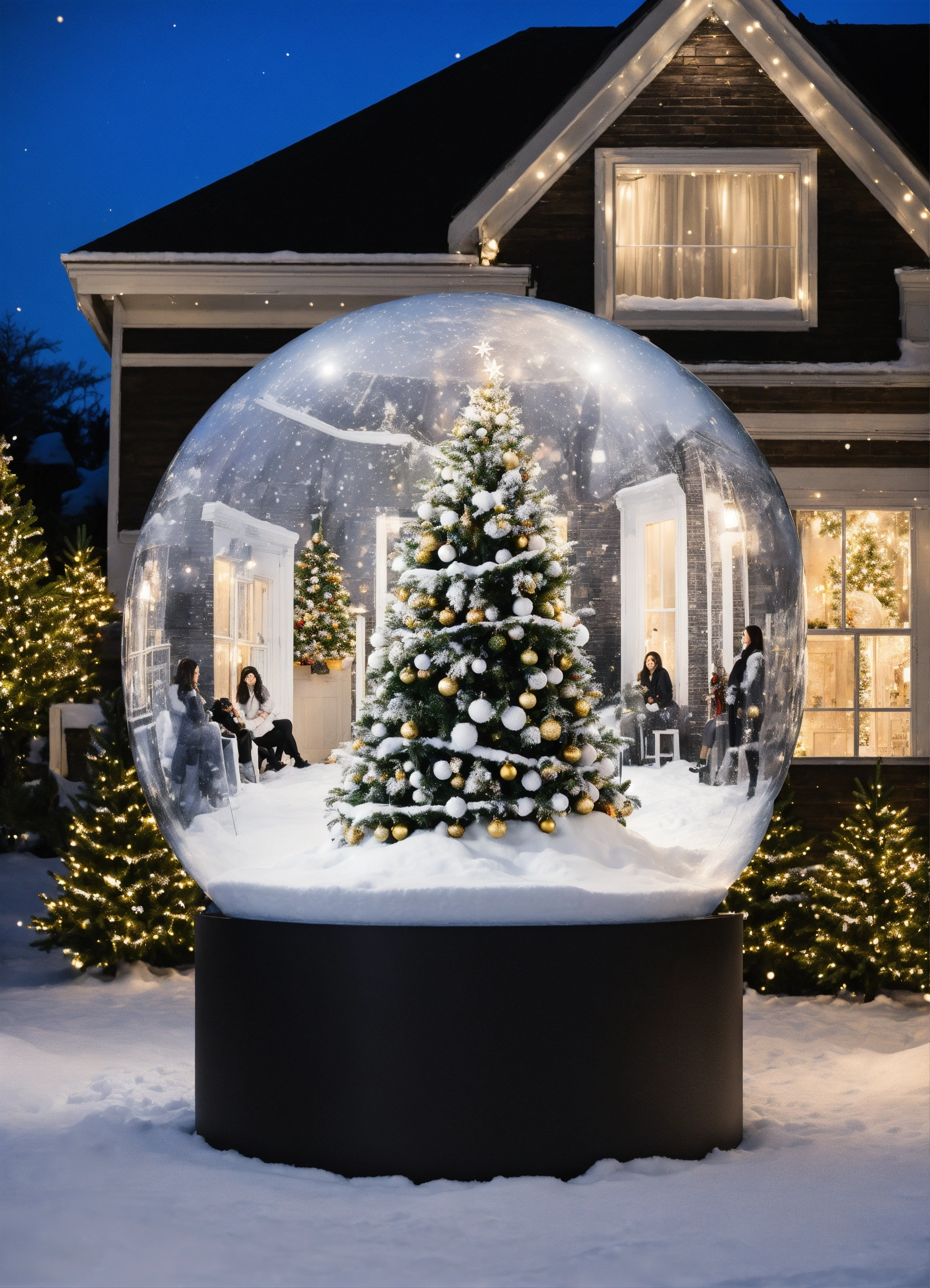 Lexica - Create a captivating snow globe photo wall spanning ...