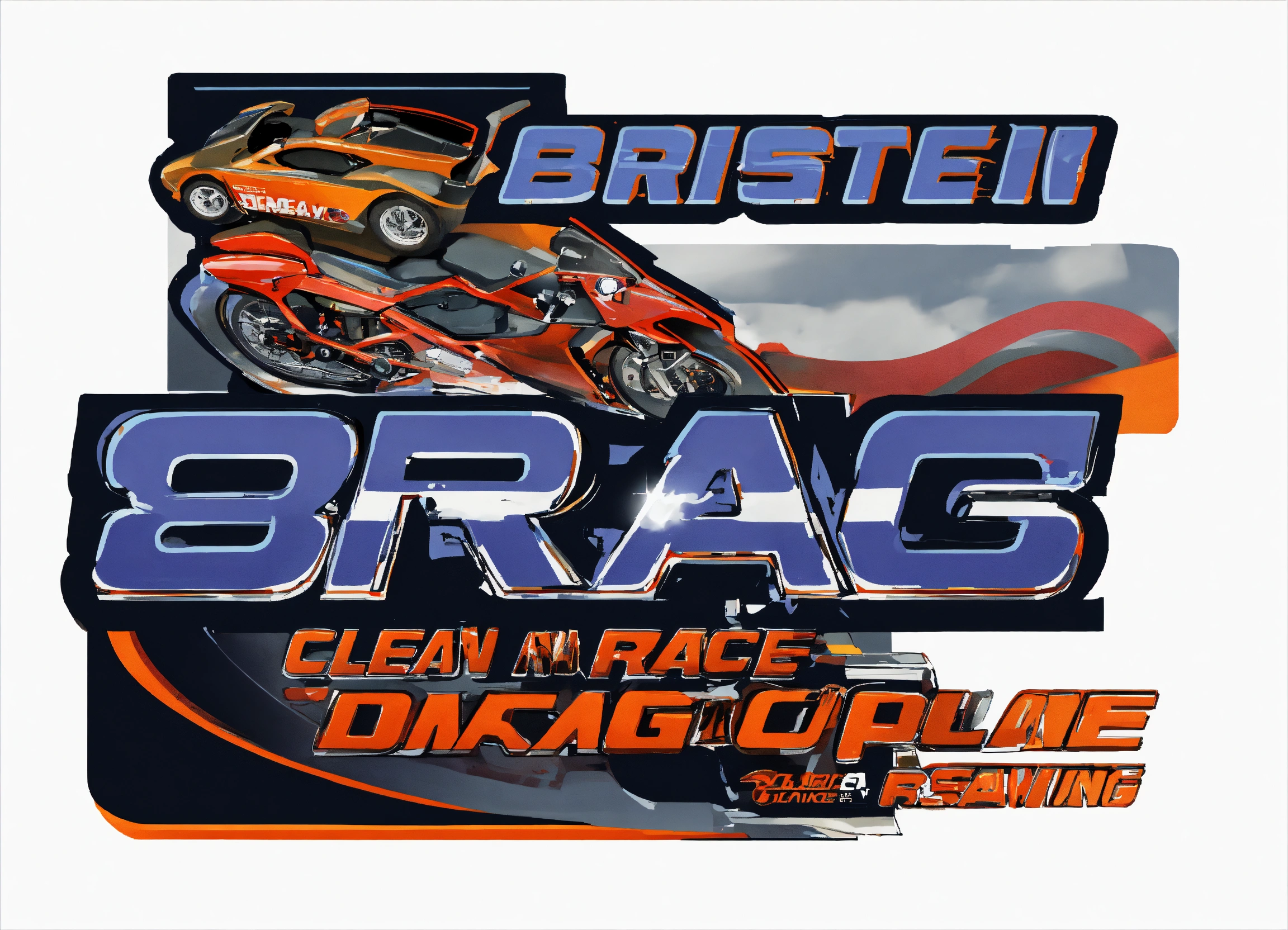 Lexica - Clean modern bike drag race car\ sticker