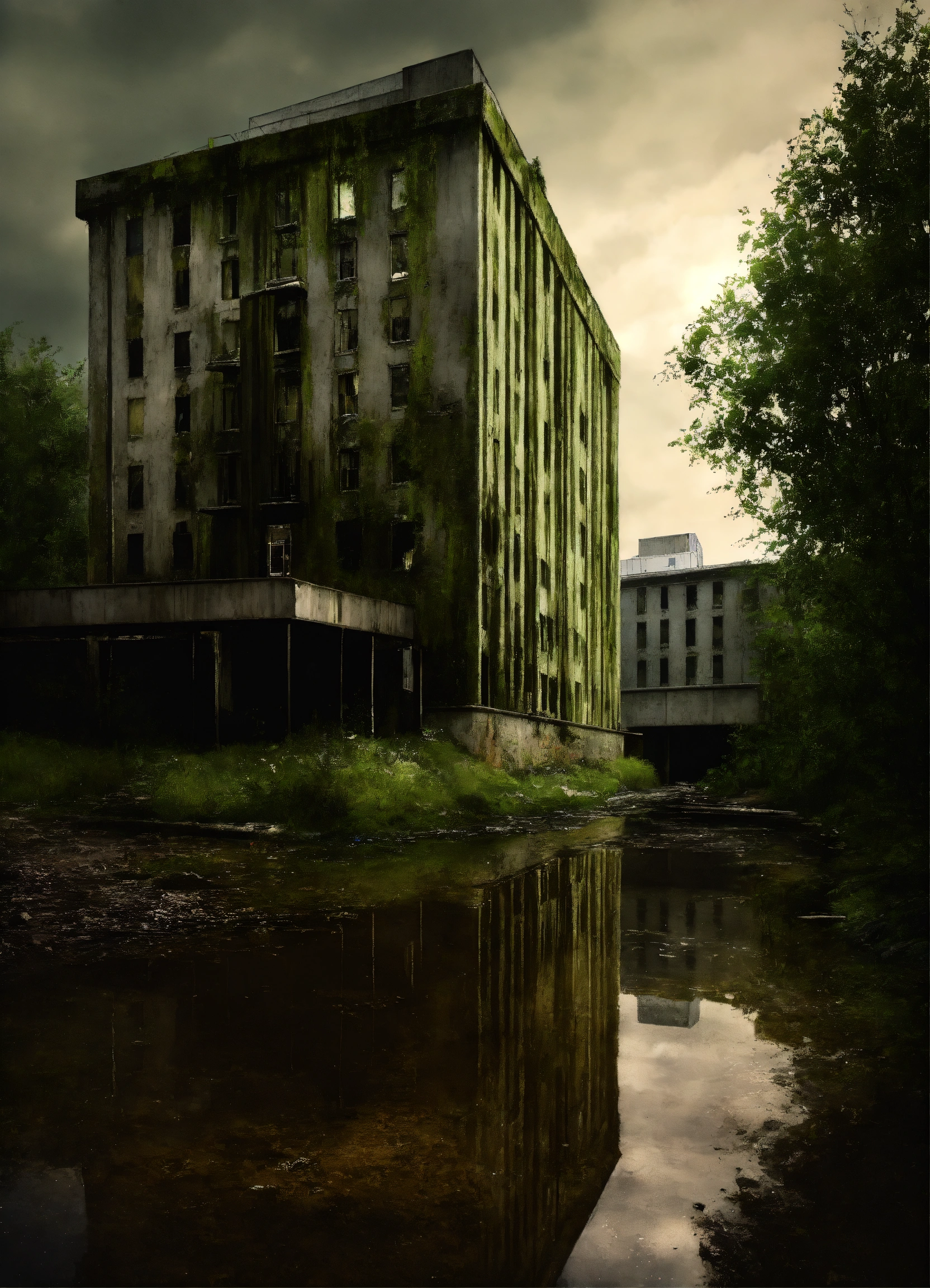 Lexica - , Photo realistic,, eery,, dark, moldy, doctor, dirty water ...