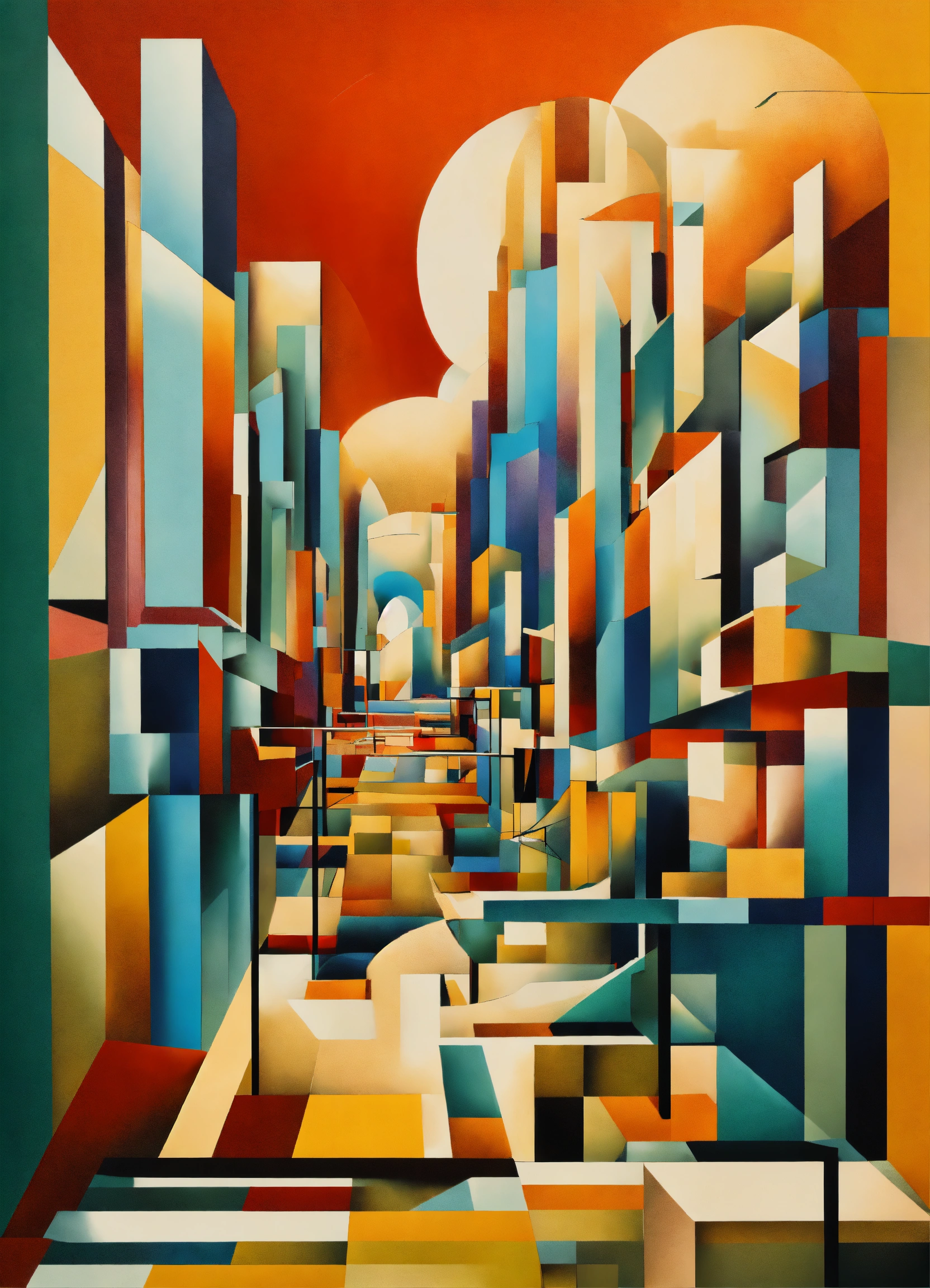 Lexica - Abstract design and minimalist of Urban Chaos cubist art in ...