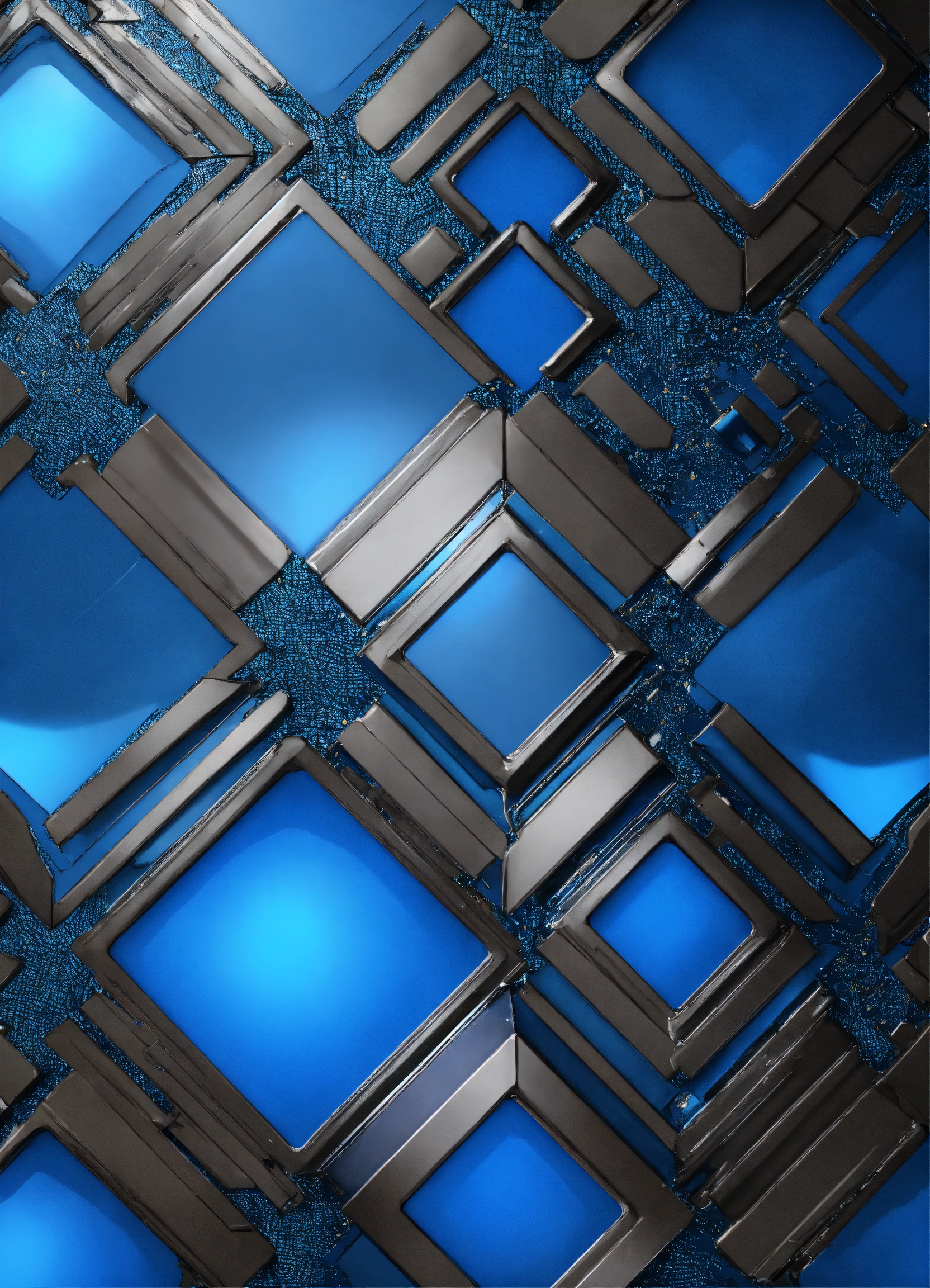 Lexica - Blue solid background, metalic