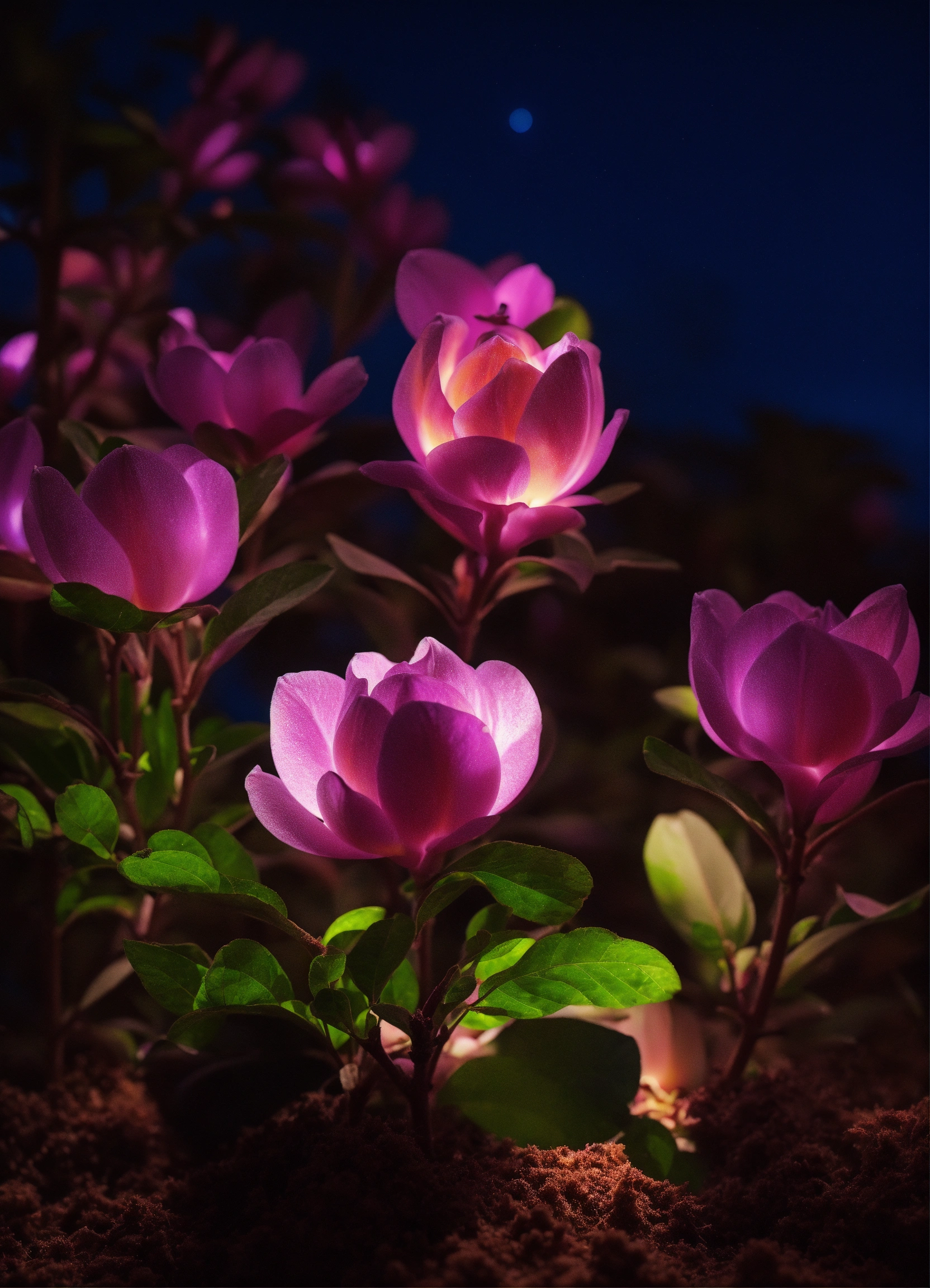 Lexica - Bio luminous plants with blue peaches