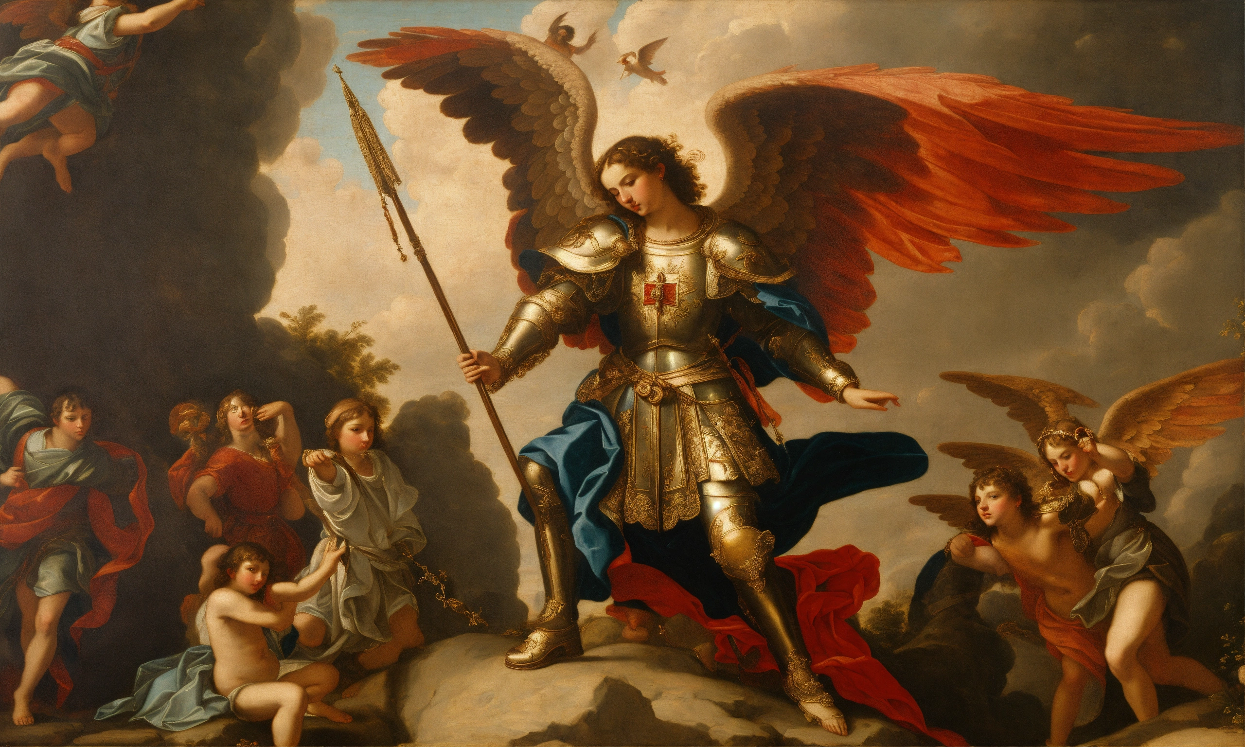 Lexica - Renaissance oil painting portrait of arch angel saint michael ...