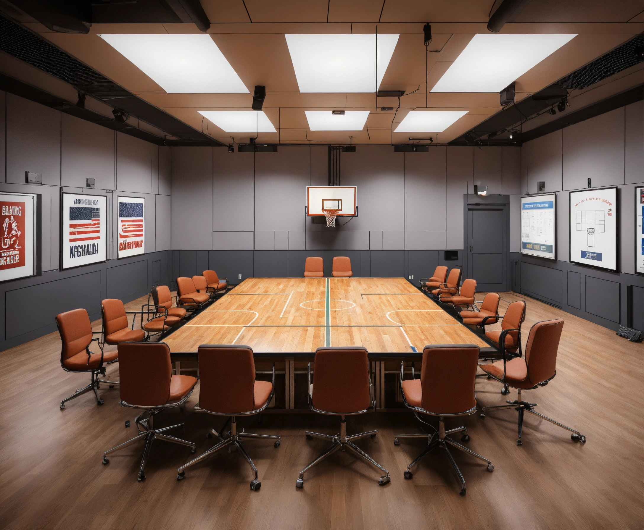 Lexica - A realistic picture of a briefing room for basketball players ...