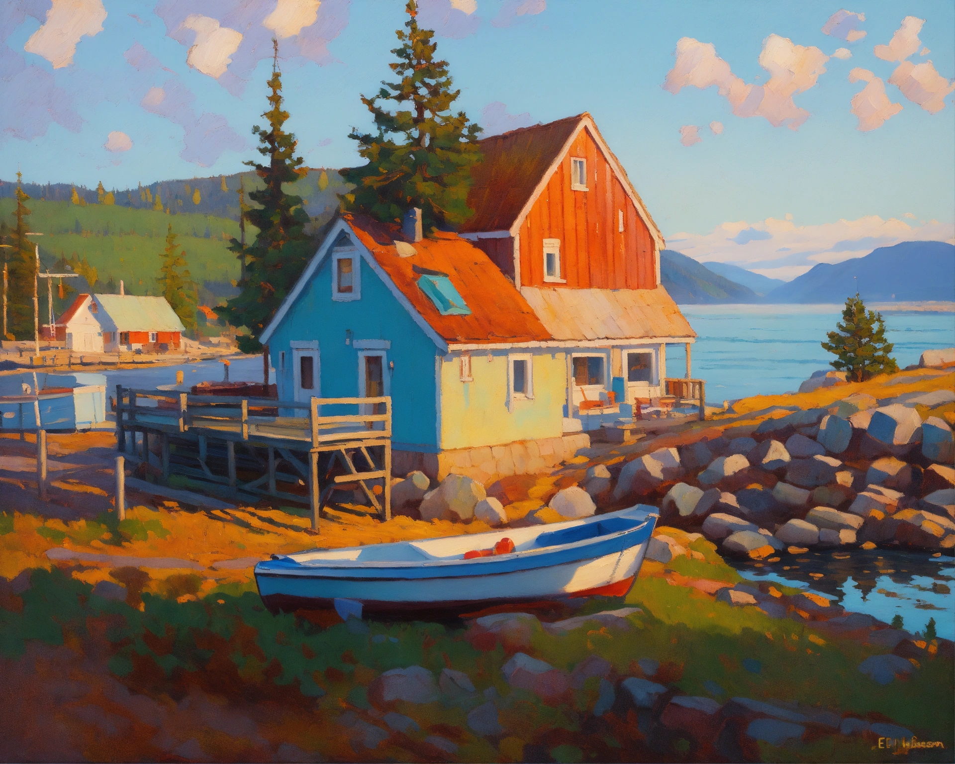 Lexica - Ocean, seashore, gaspé, labrador landscape, rpg style, erin ...