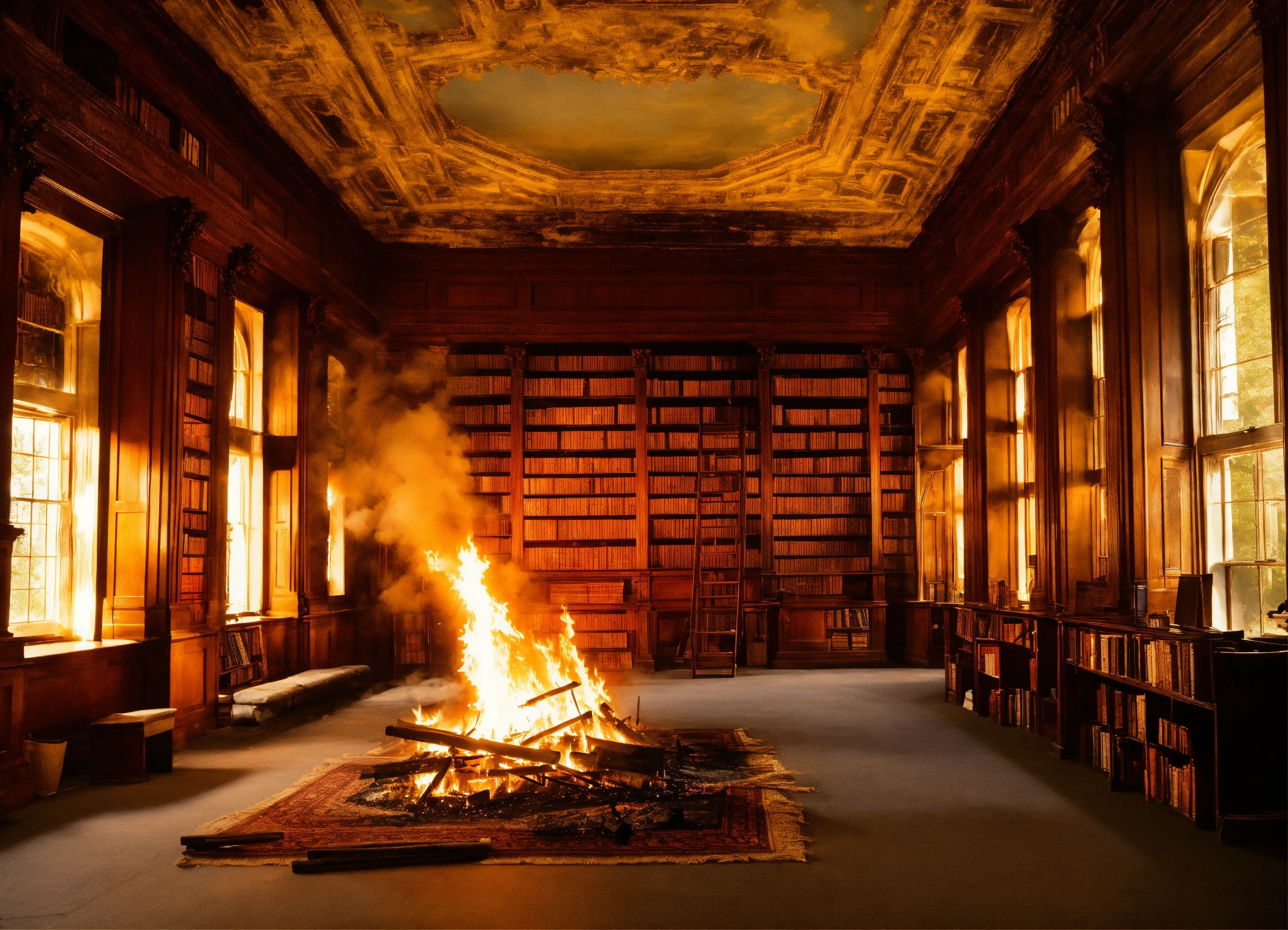 Lexica - Fire in library 1700s