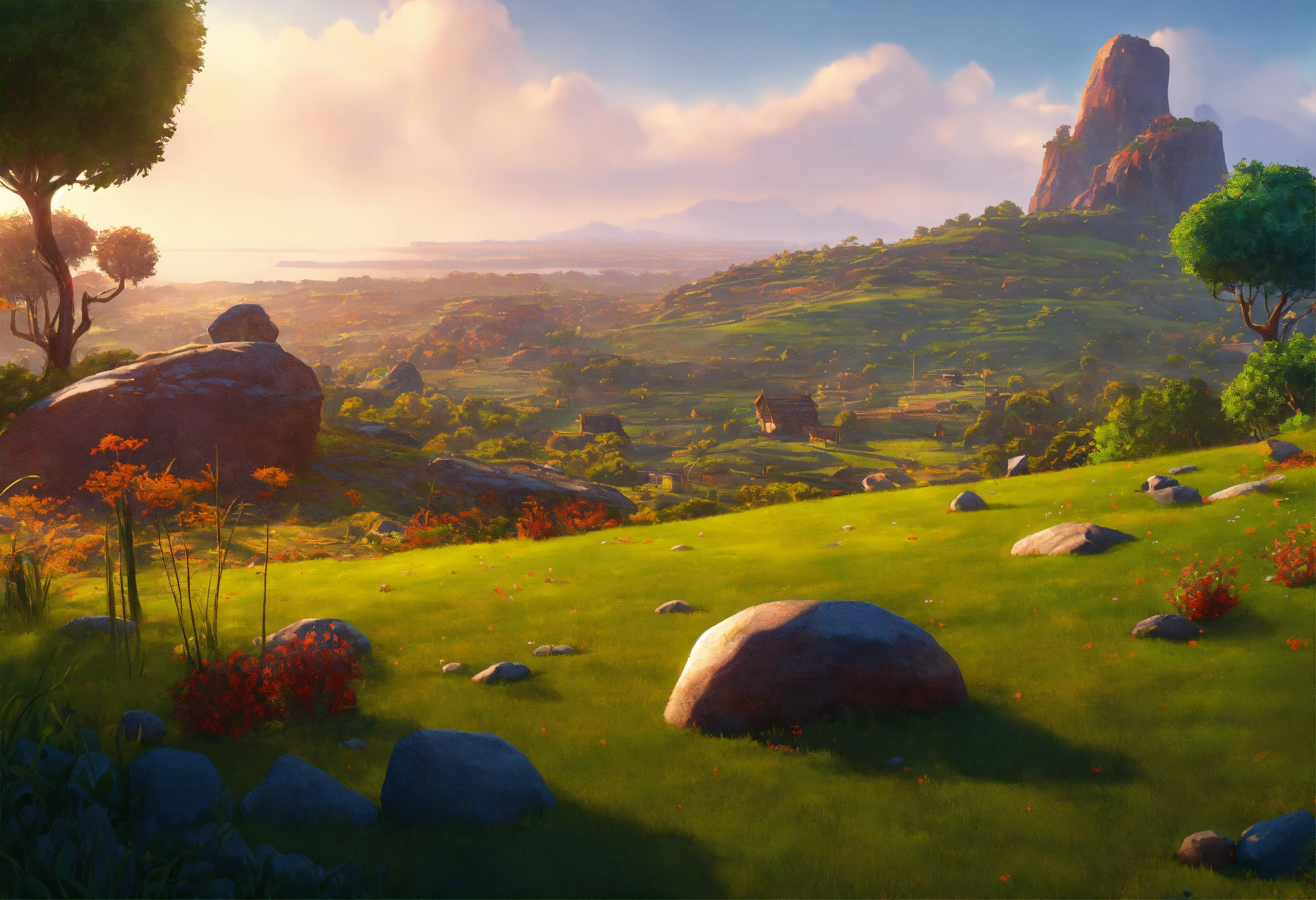 Lexica - A poor land fill with grass, a few small rocks on the ground ...