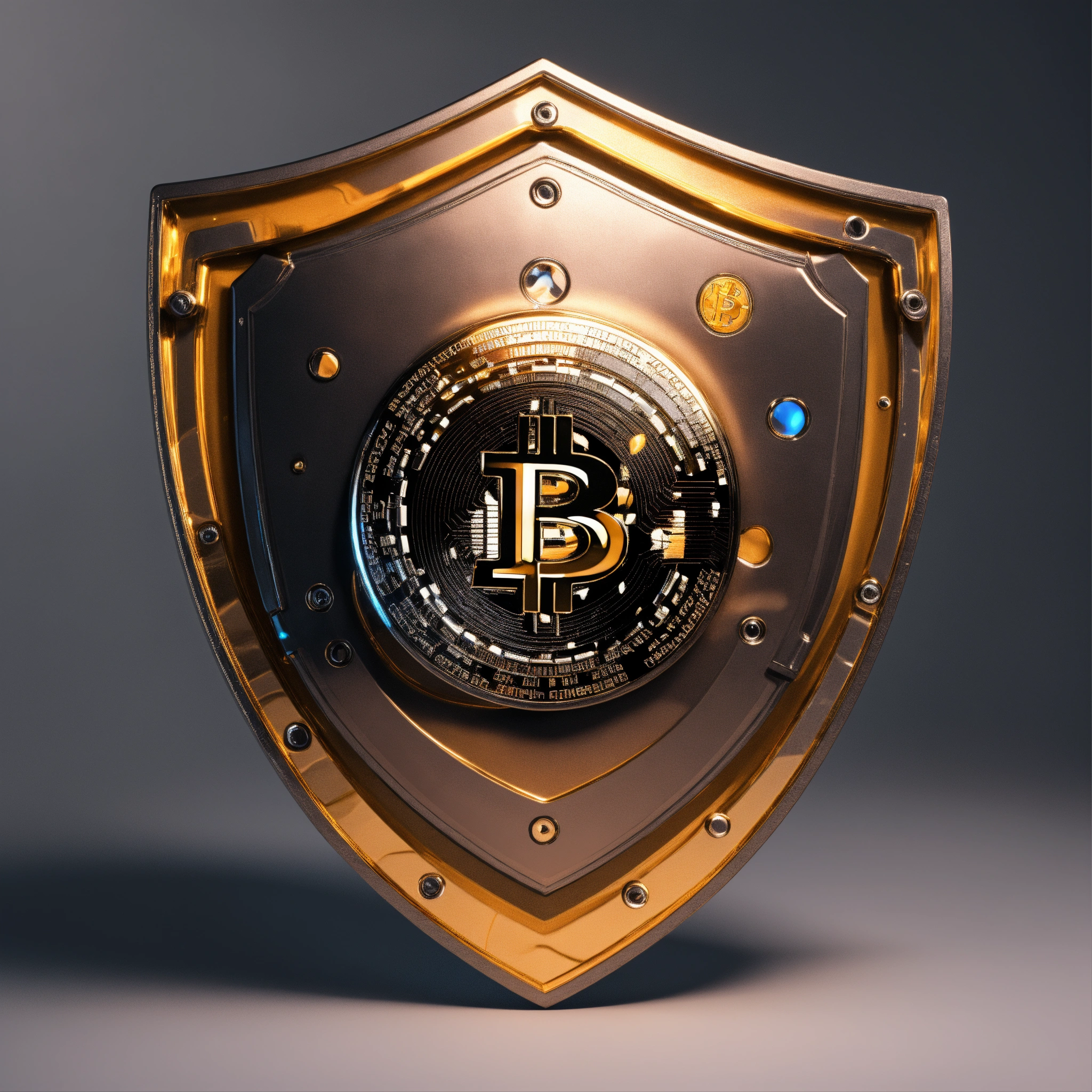 Lexica - 3D rendering of protecting shield with a crypto wallet shield ...