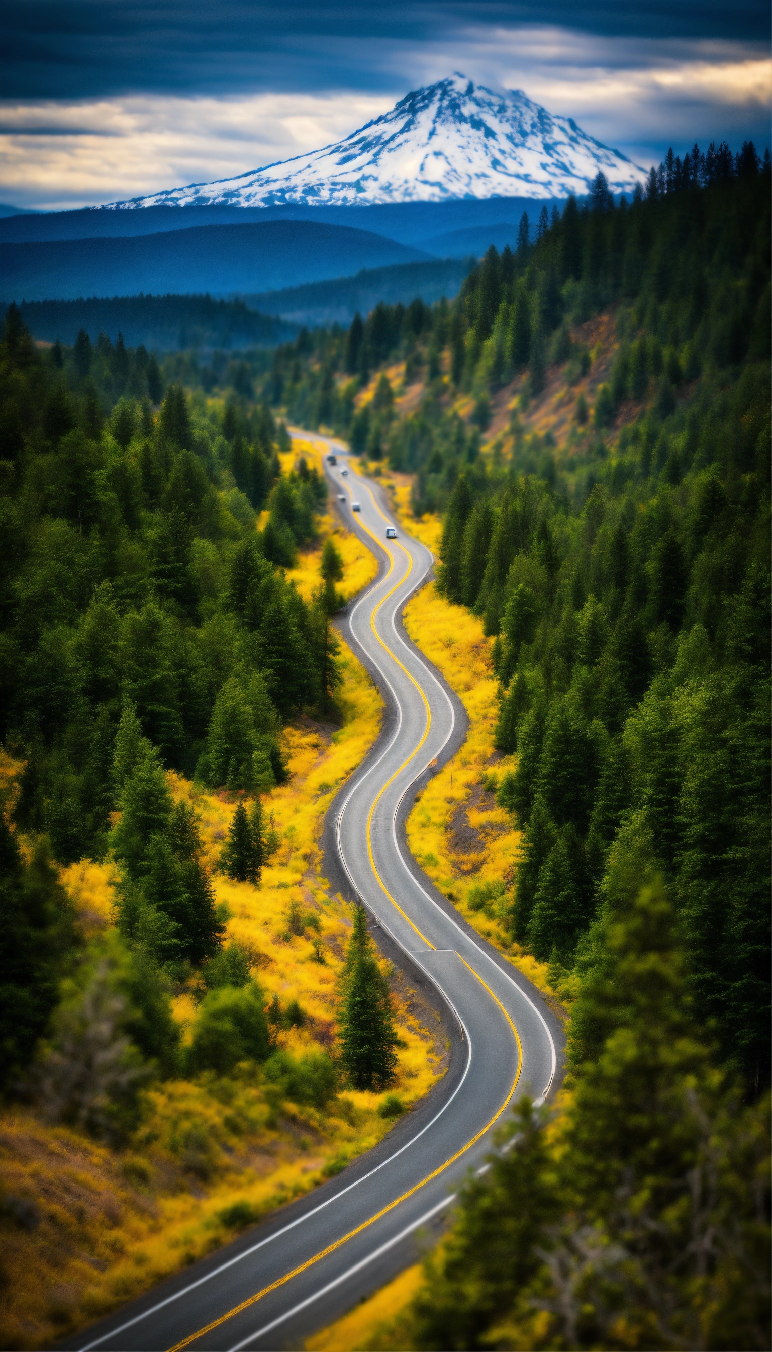 Lexica - McKenzie Highway Oregon, tilt-shift style, ultra high ...