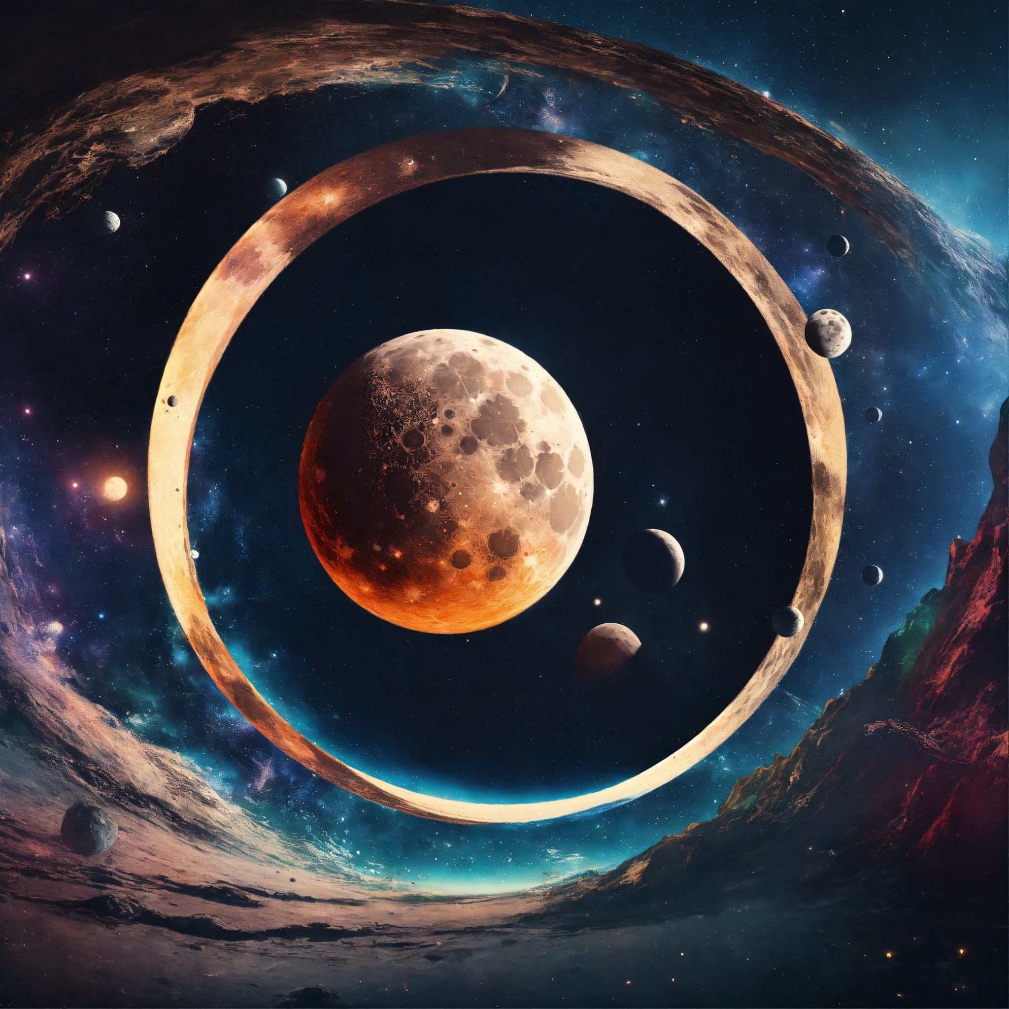 Lexica - Planet, the moon loop unreal abstract collage