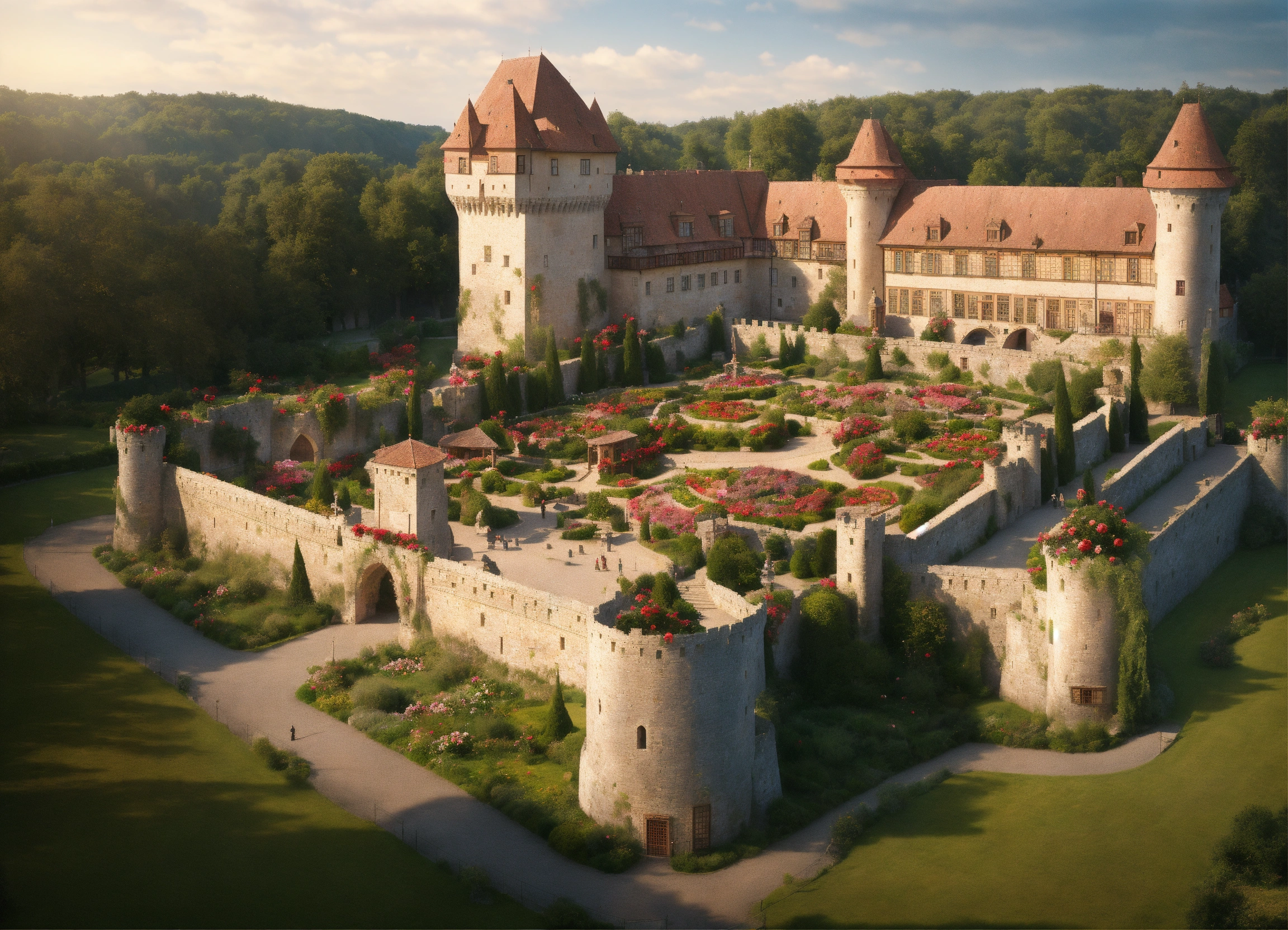 Lexica - Ultra realistic, photorealistic, bird's eye view of a small ...