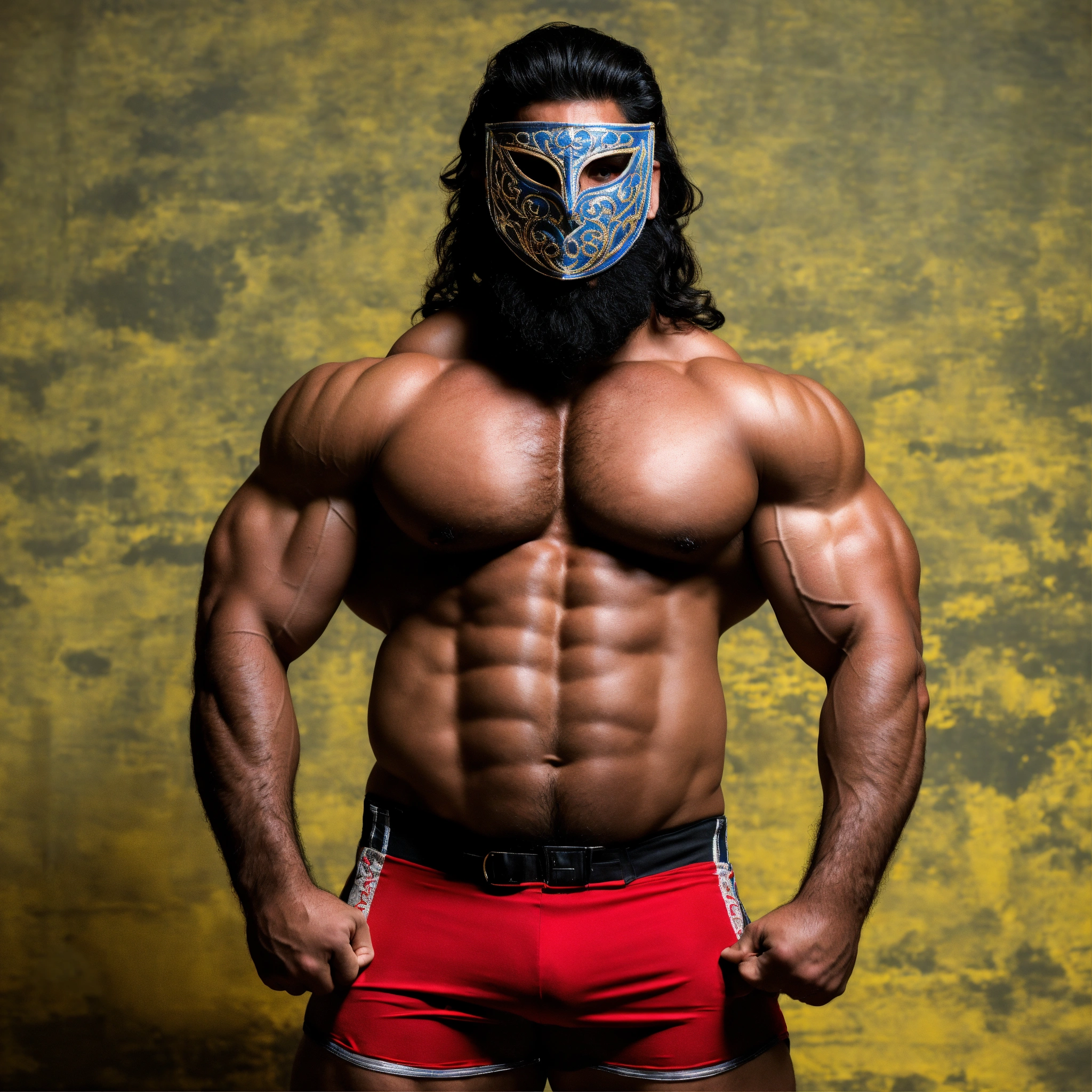 Lexica - 30-year-old hairy Afghan man with big muscles, big bodybuilder ...