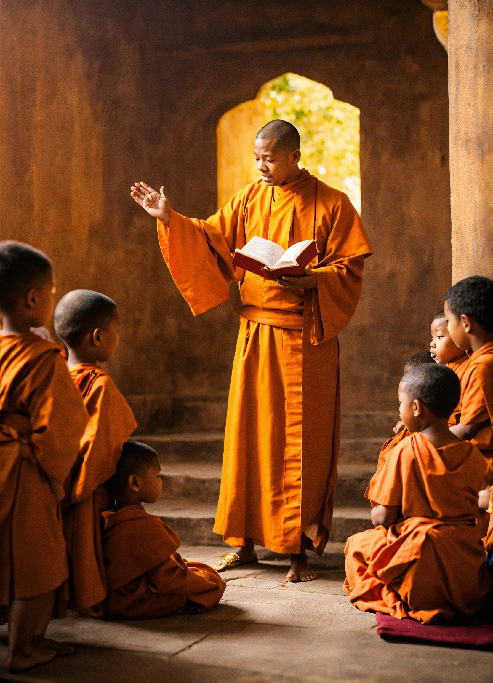 Lexica - Monk preaching young children lessons