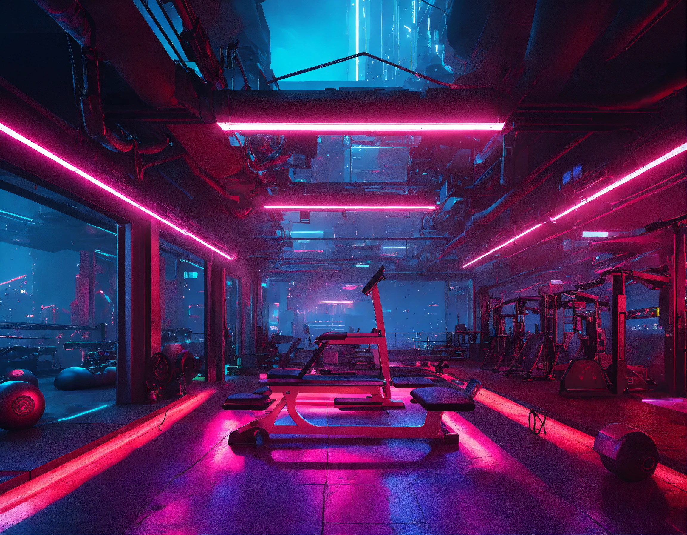 Lexica - Introducing the "NeonFlex Gym," a cutting-edge fitness ...