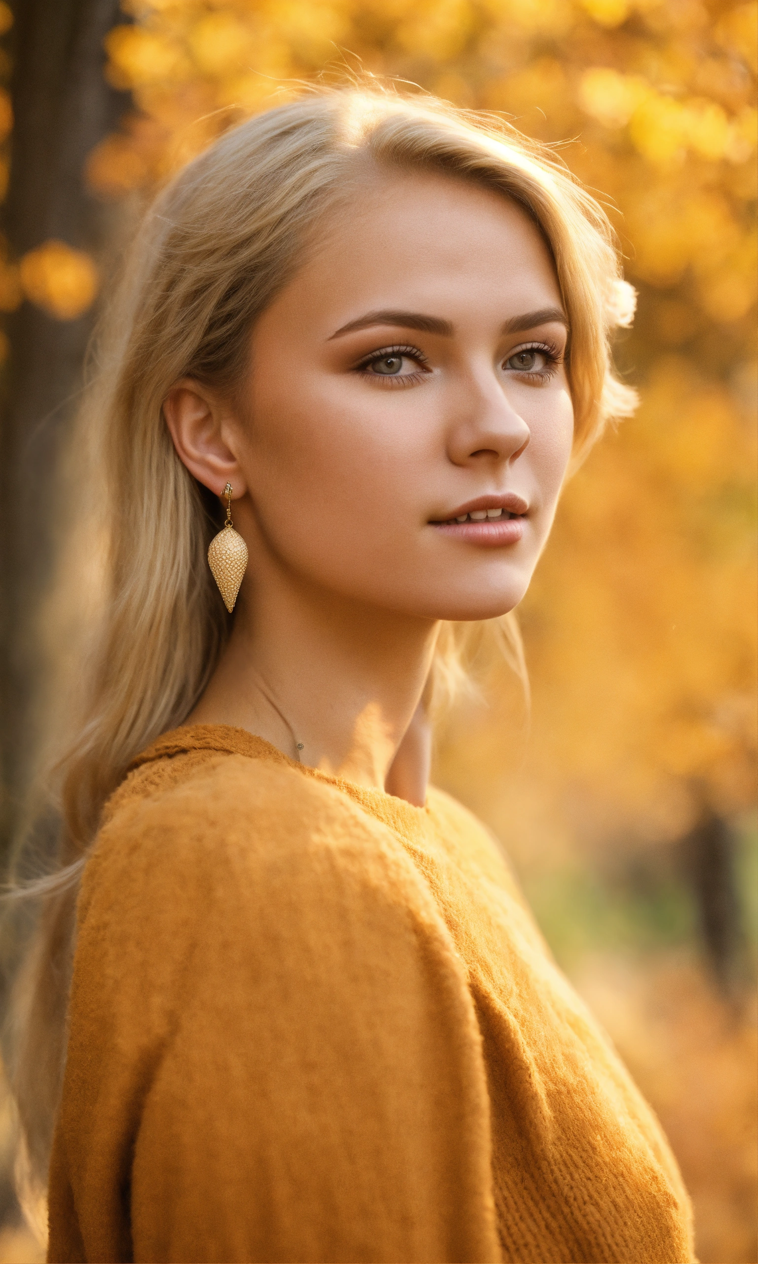 Lexica - A portrait of shy Innocent blond girl with nice make-up (head neck shoulders) enjoying ...