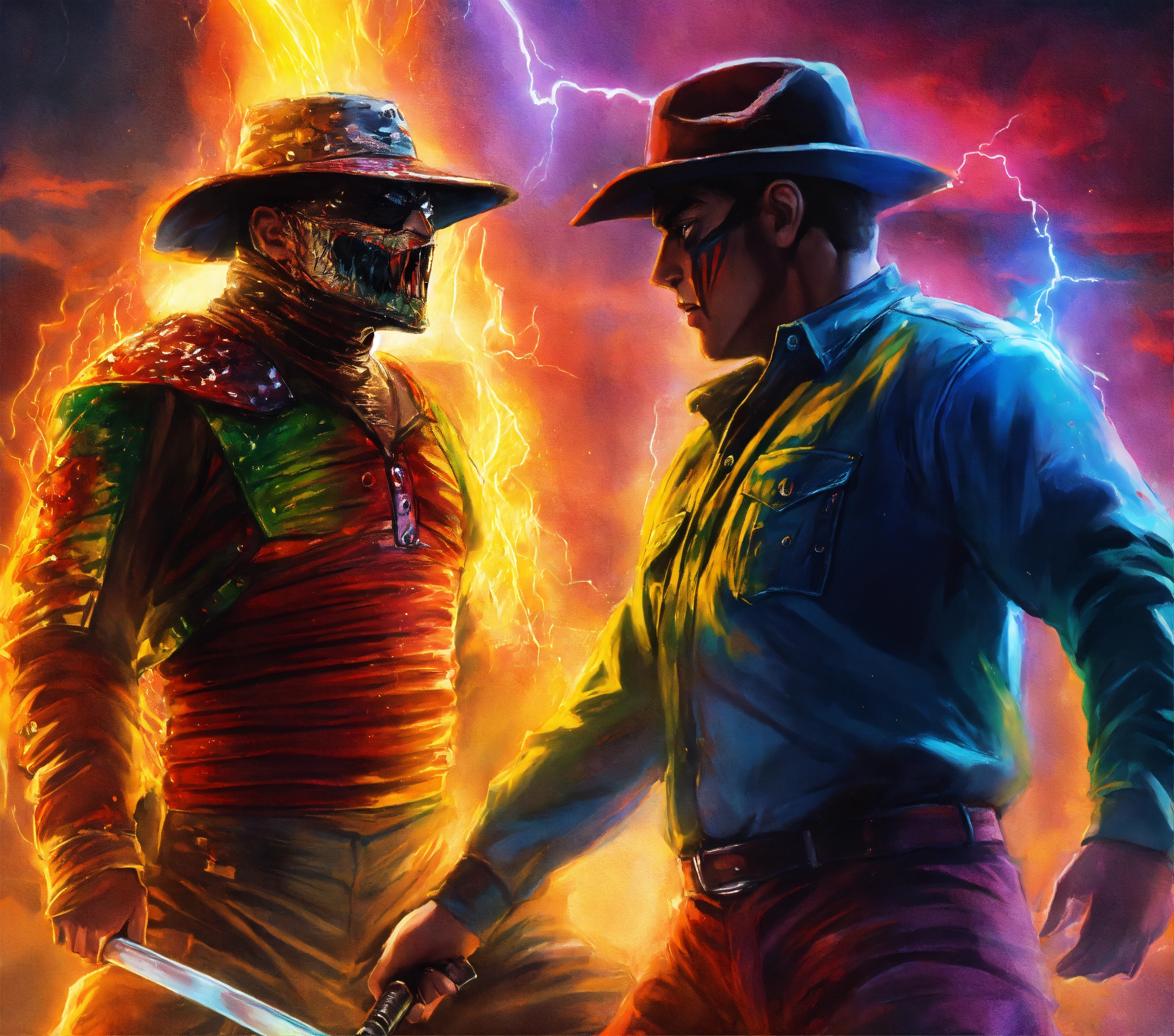 Lexica - Nightmare on elm st freddie vs Jason god rainbow thunder