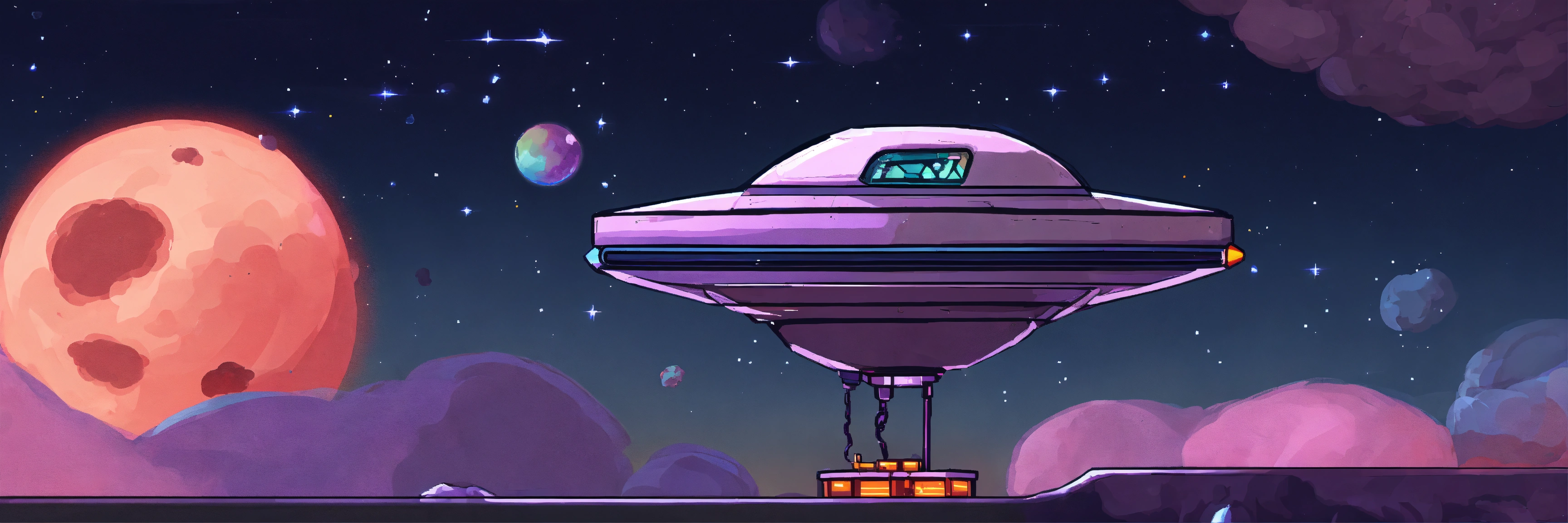 Lexica - A small 2d spaceship, for a 2d platformer game, cute theme