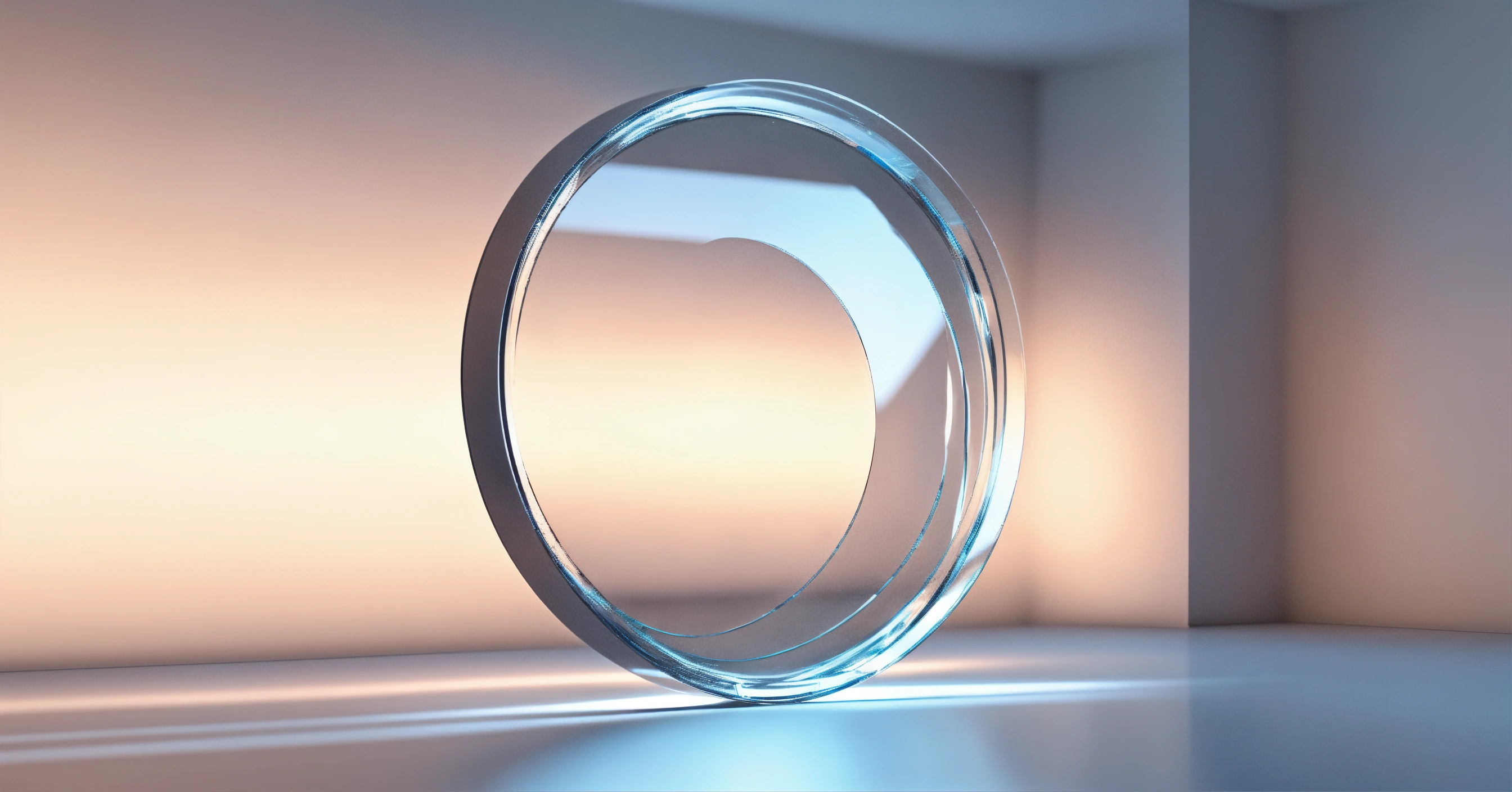 Lexica - Thin glass circle, seen from a side angle with a rotated ...