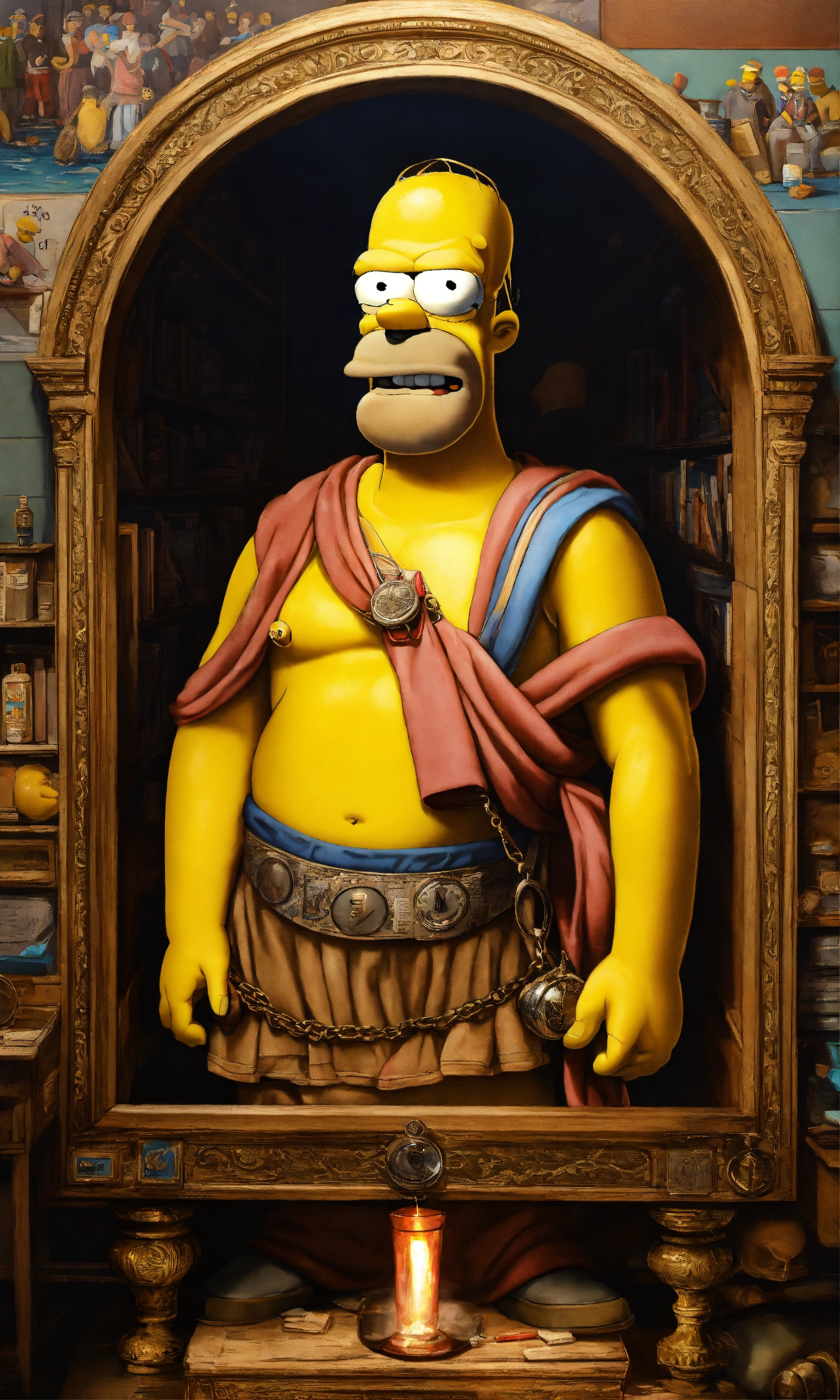 Lexica - Homer simpsons in a secret society, hyper realiste
