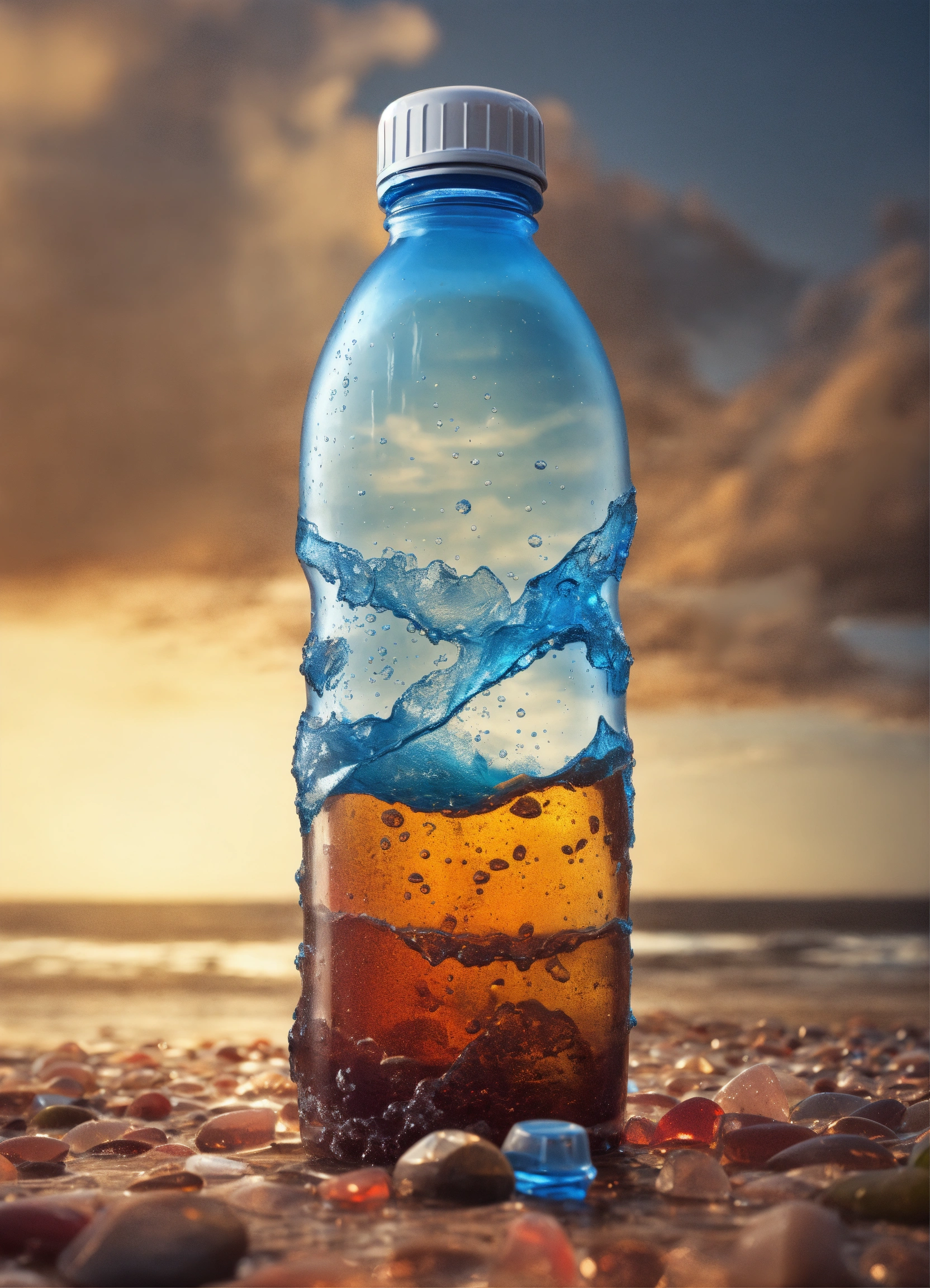 Lexica - Damaged plastic water bottle concept