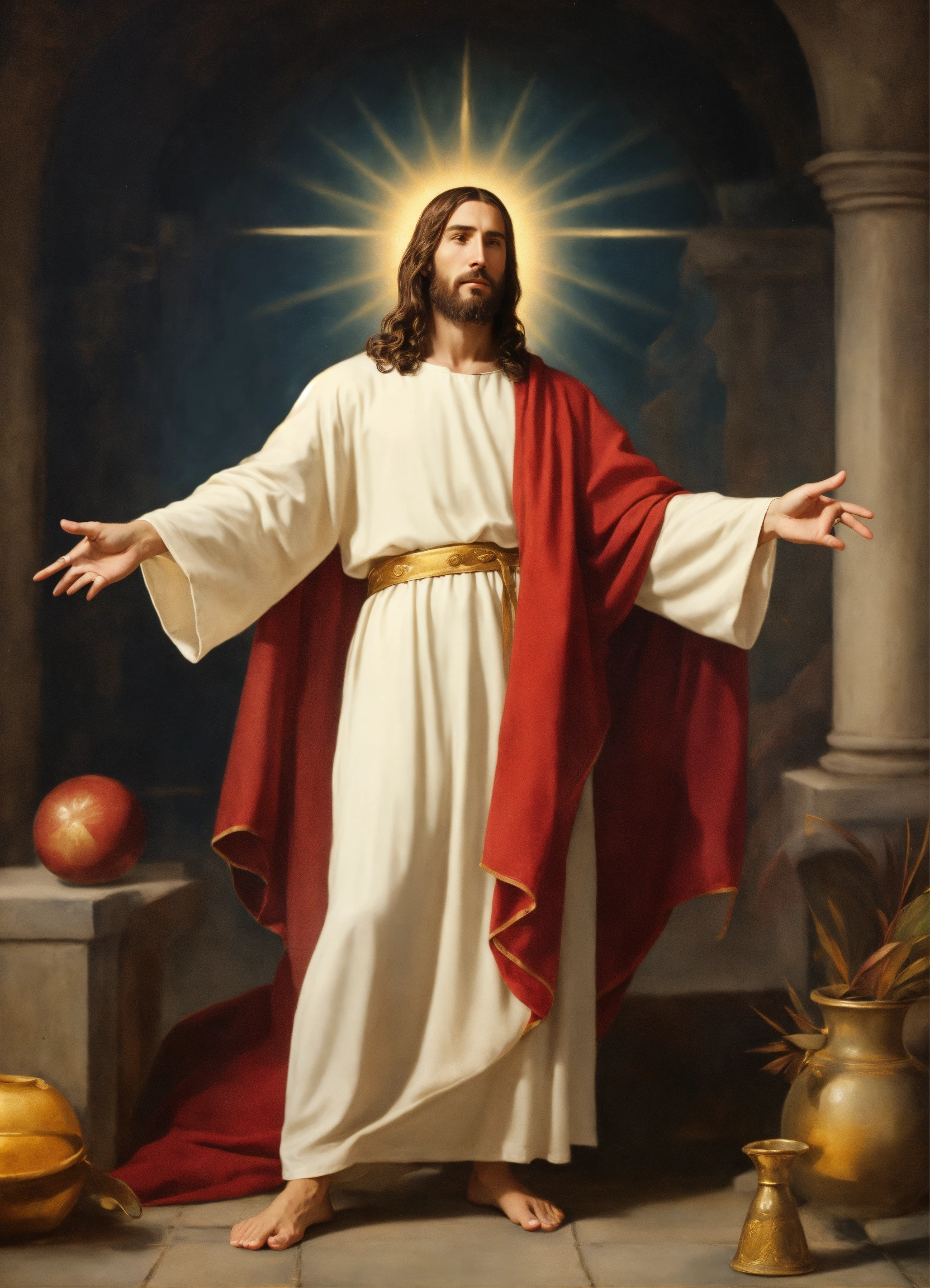 Lexica - Jesus christ in a cool pose, looking funny, pointing at ...