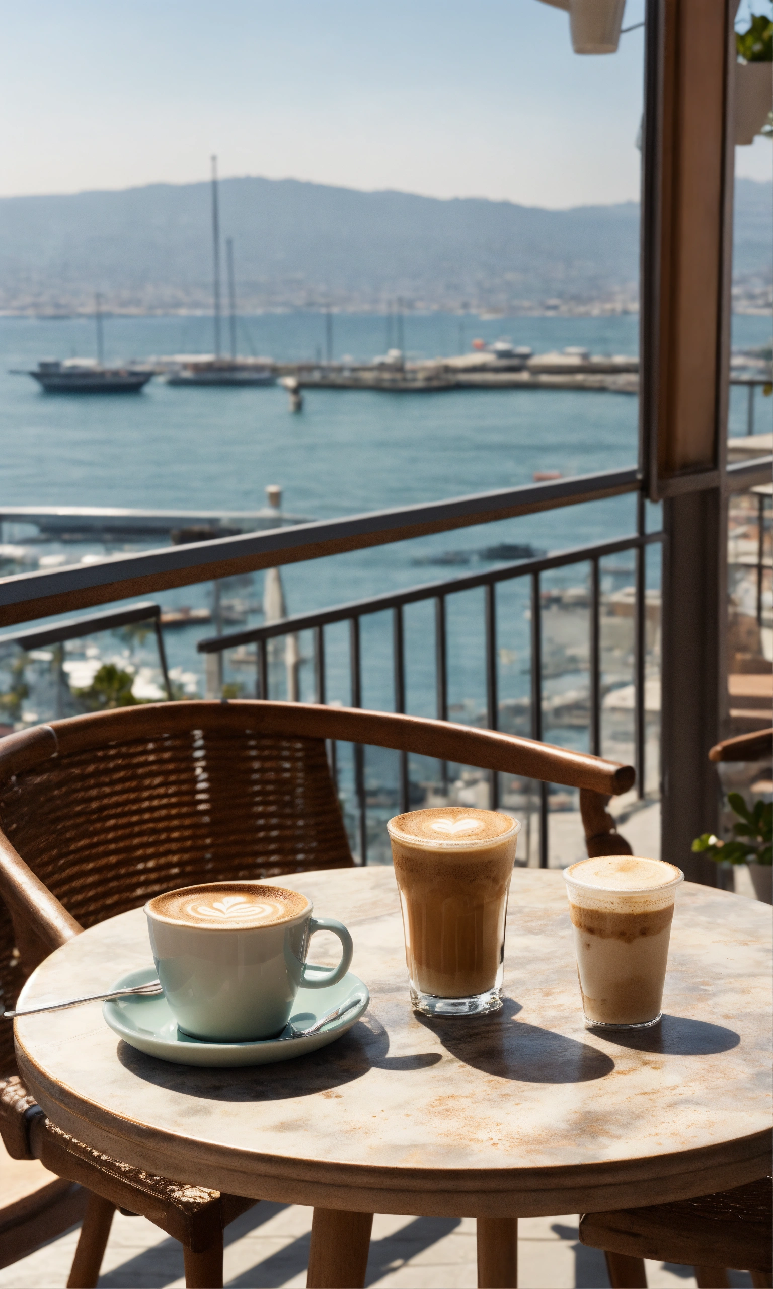 Lexica - Two cups coffee, table, seaview, cosy cafe, realistic, 4k ...