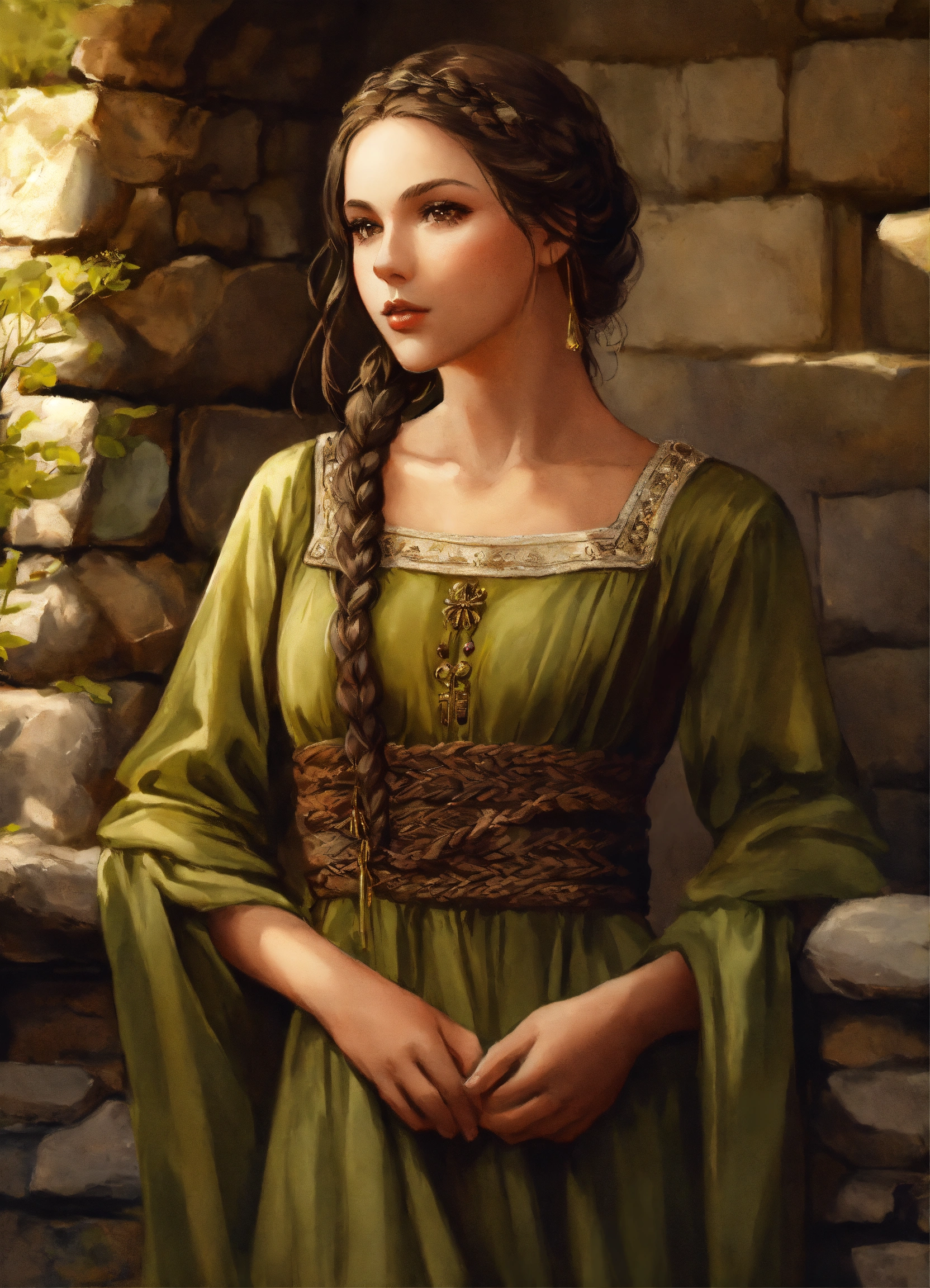 Lexica - Beautiful medieval young woman in servent clothes, fair skin ...