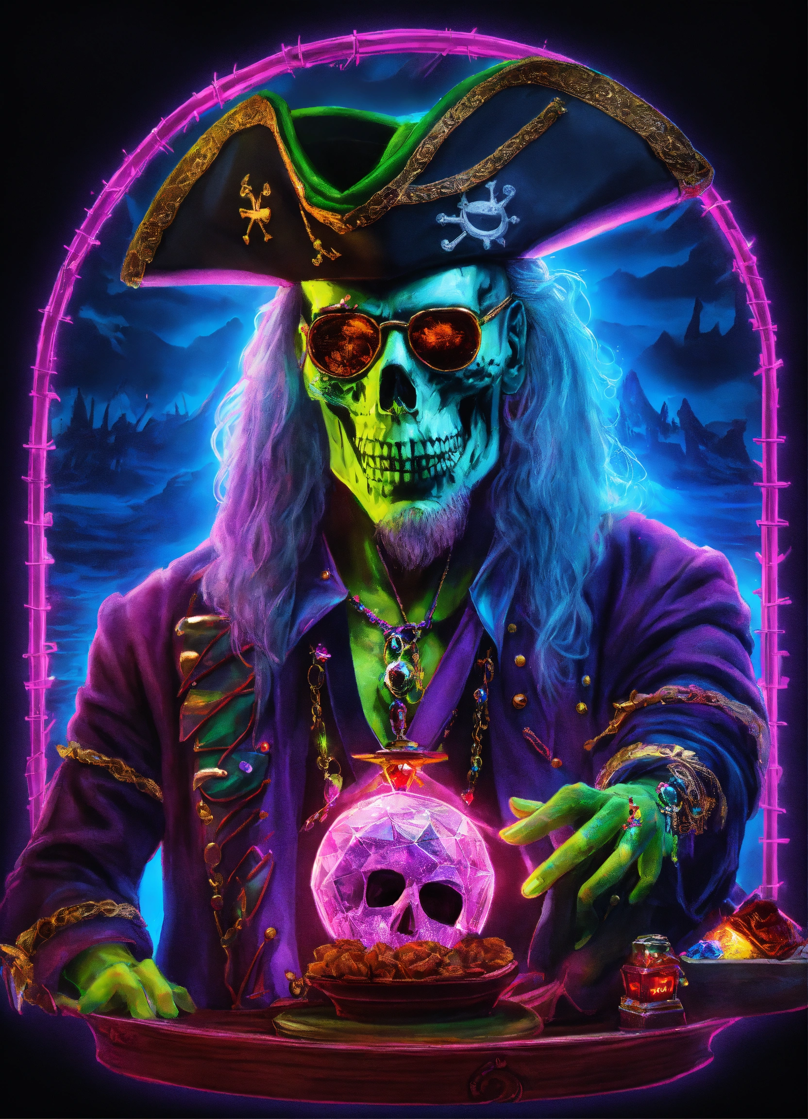 Lexica - Photorealistic crystal diamond pinhead Zombie pirate captain ...