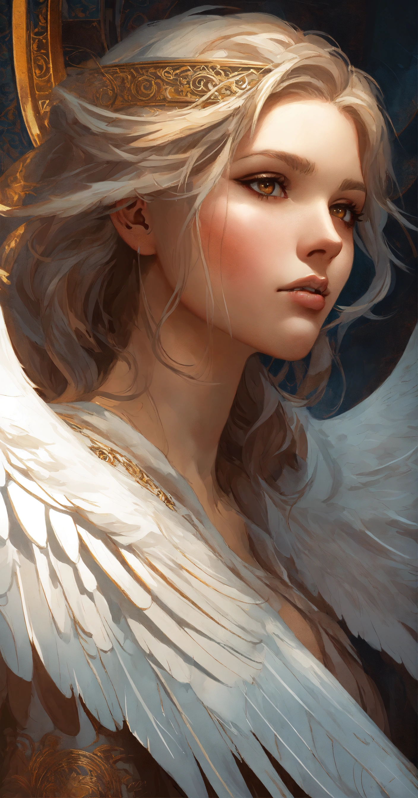 Lexica - Angel, wings, intricate, headshot, highly detailed, digital ...