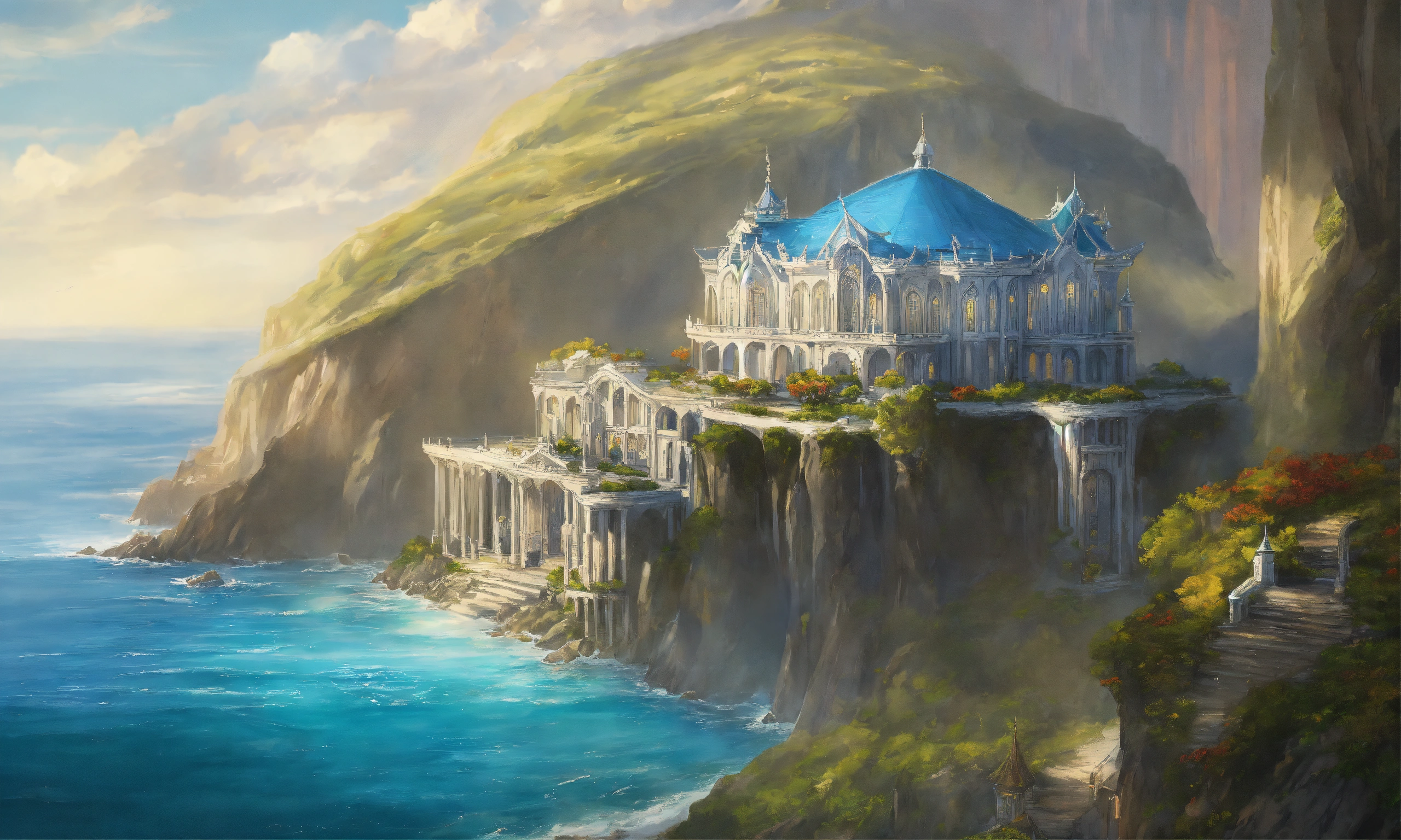 Lexica - Drawing of the full image of an elegant white high elf sci fi ...